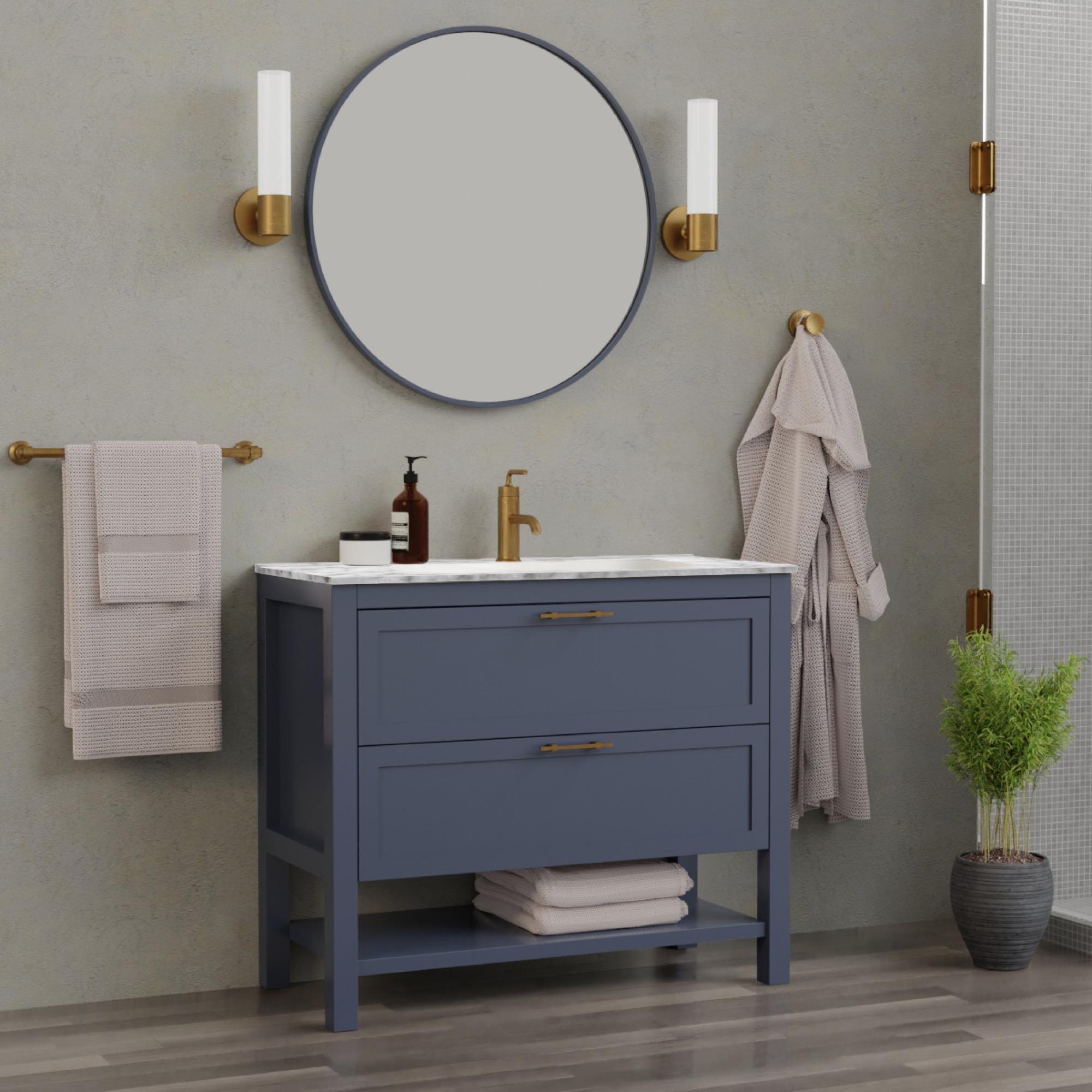Mueble de baño con lavabo Kende azul 100x45 cm | Leroy Merlin