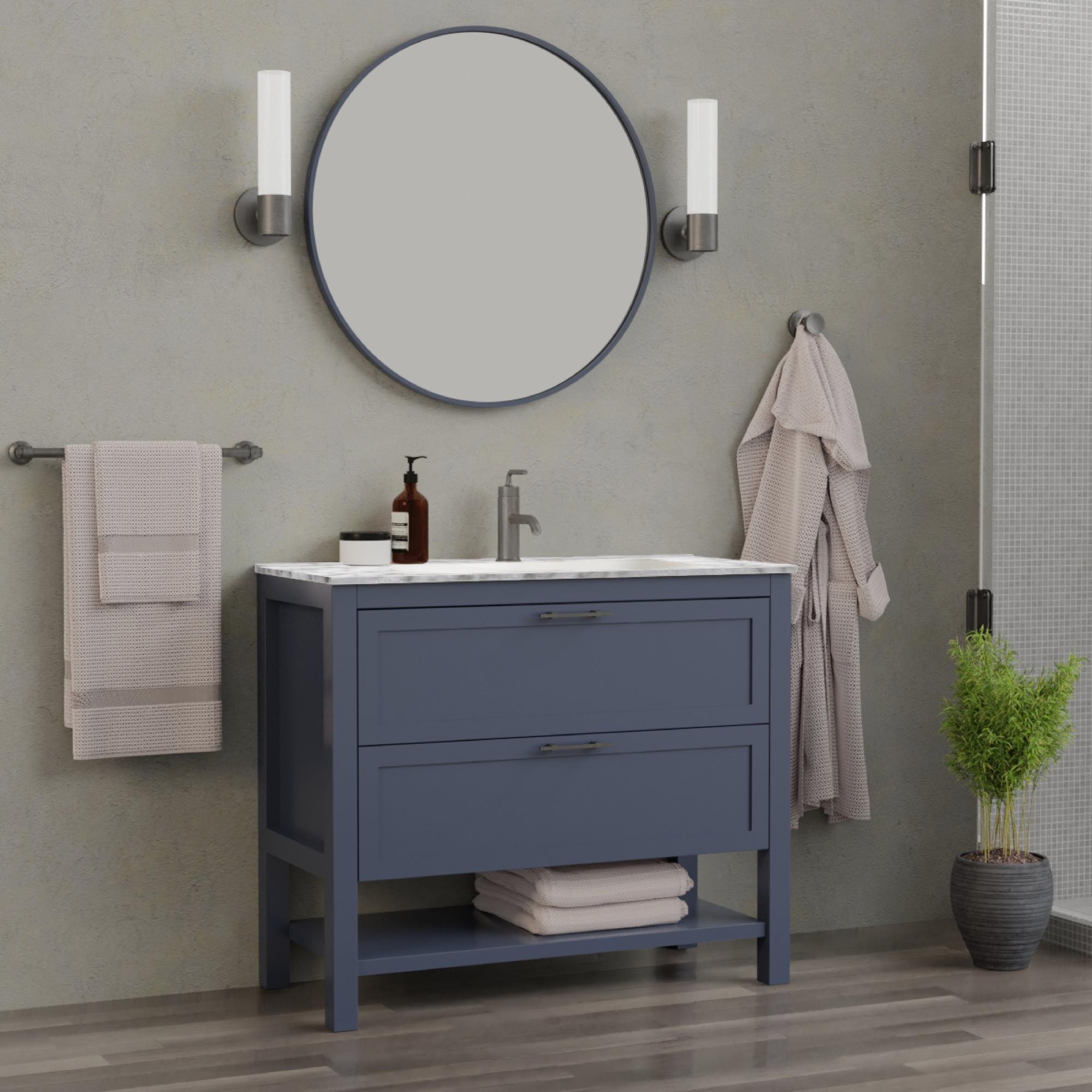 Mueble de baño con lavabo Kende azul 100x45 cm | Leroy Merlin