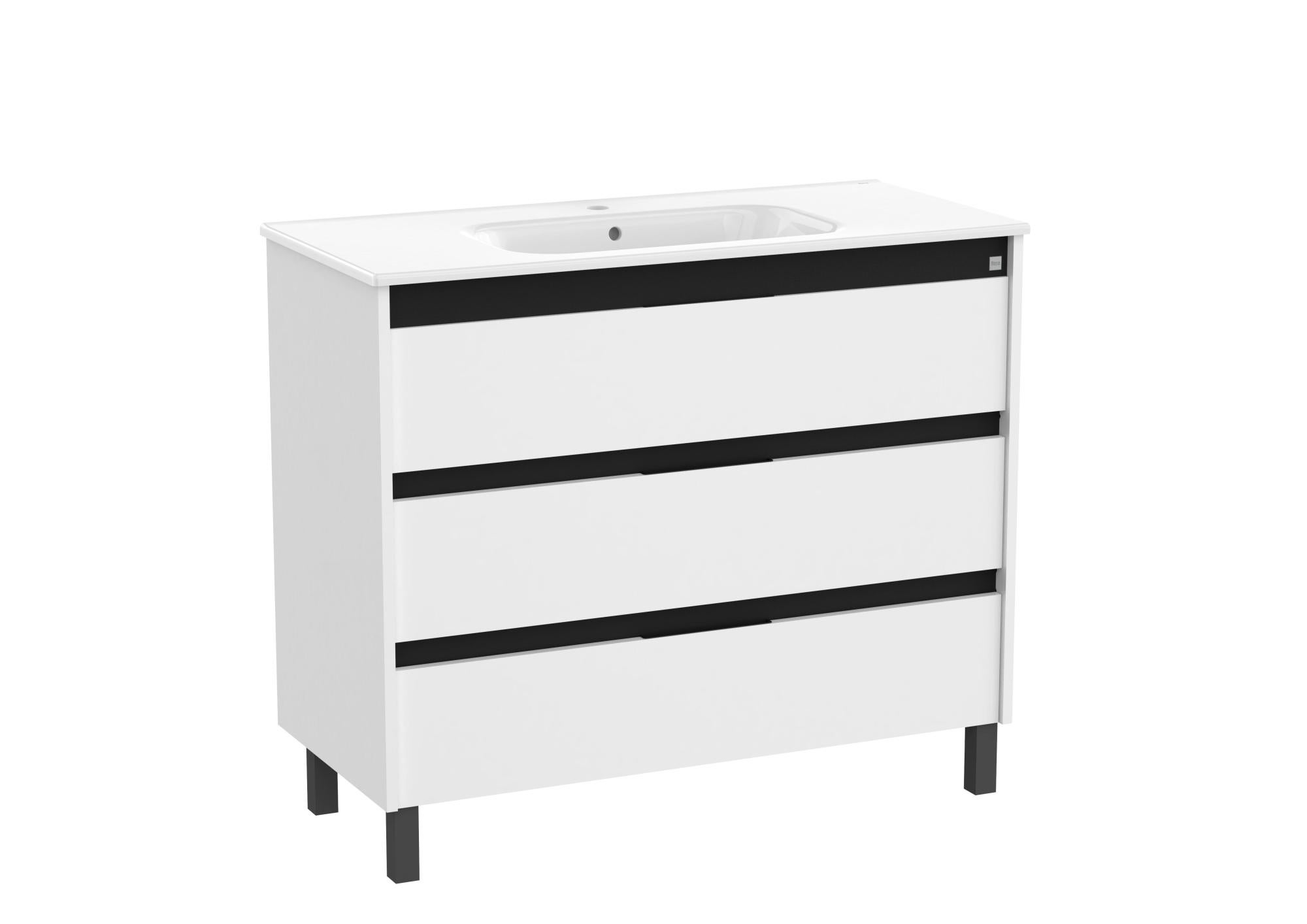 Mueble de baño con lavabo Alpine ROCA blanco mate 100x46 cm | Leroy Merlin