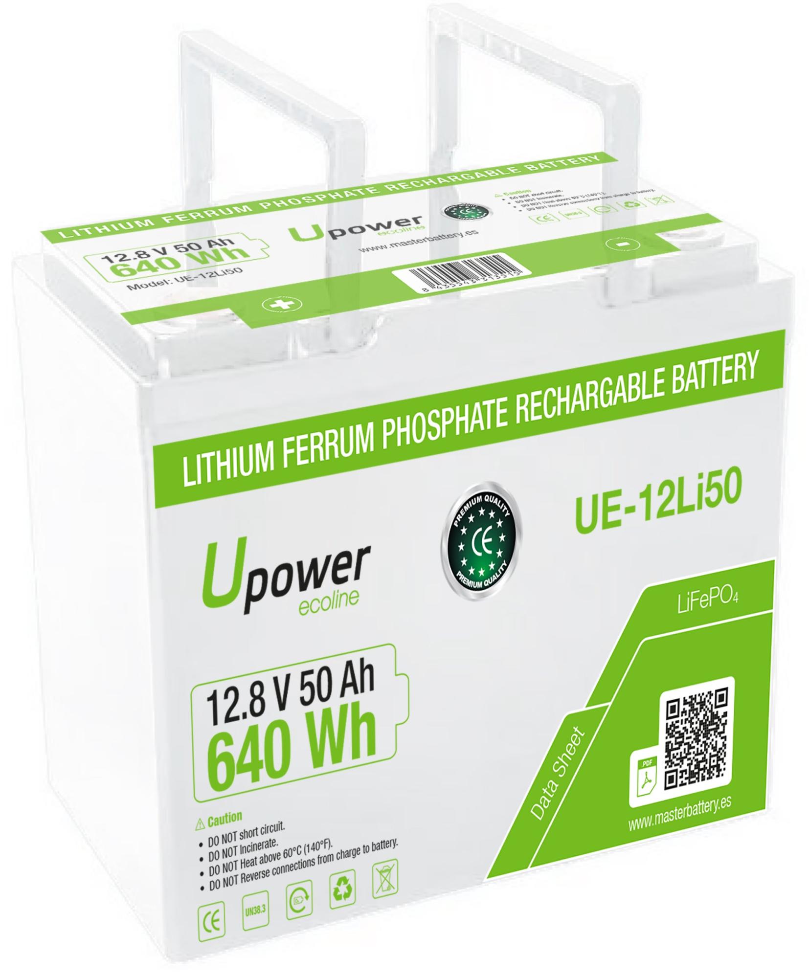 Batería solar lfp upower 50ah 12.8v - Elmandela