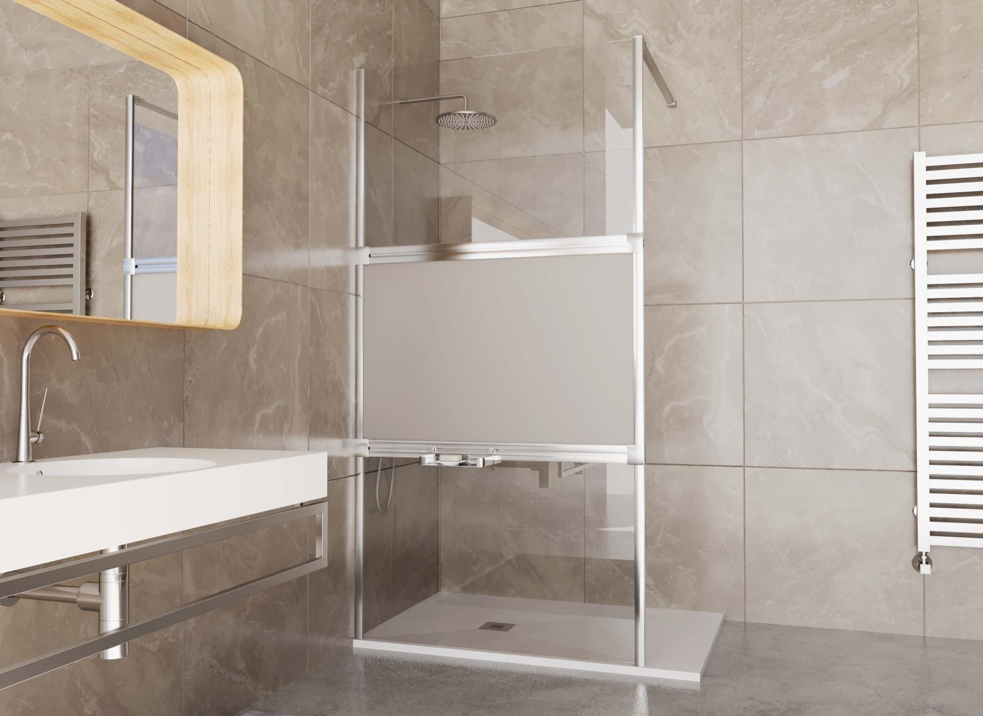 Panel de ducha Doppia transparente perfil cromado 110x200cm | Leroy Merlin