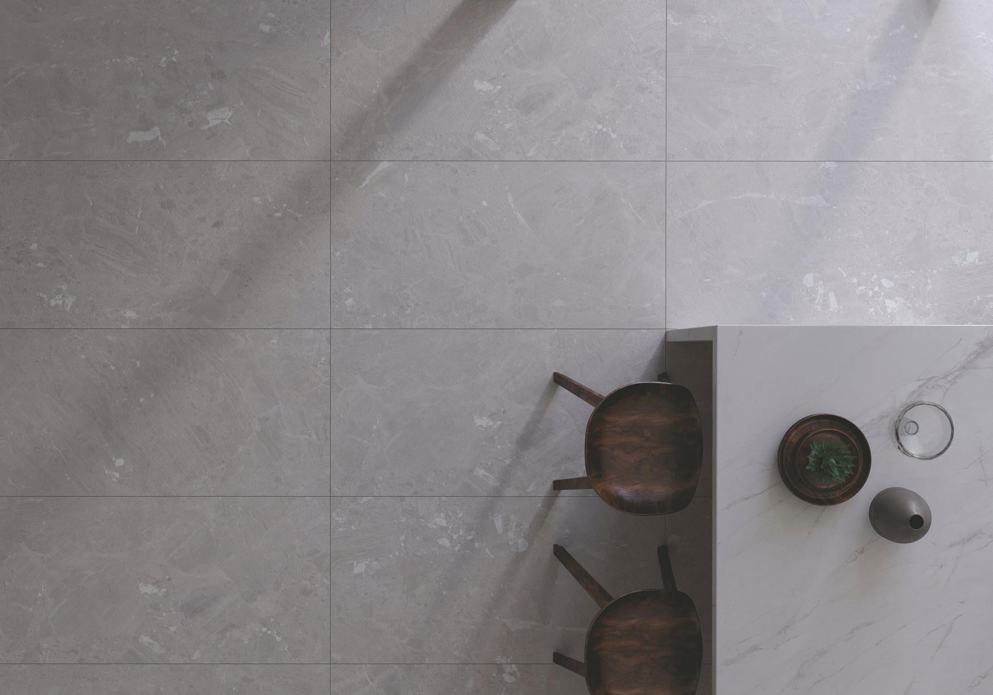 Suelo/azulejo cerámico mystery efecto piedra gris 60x120 cm c1