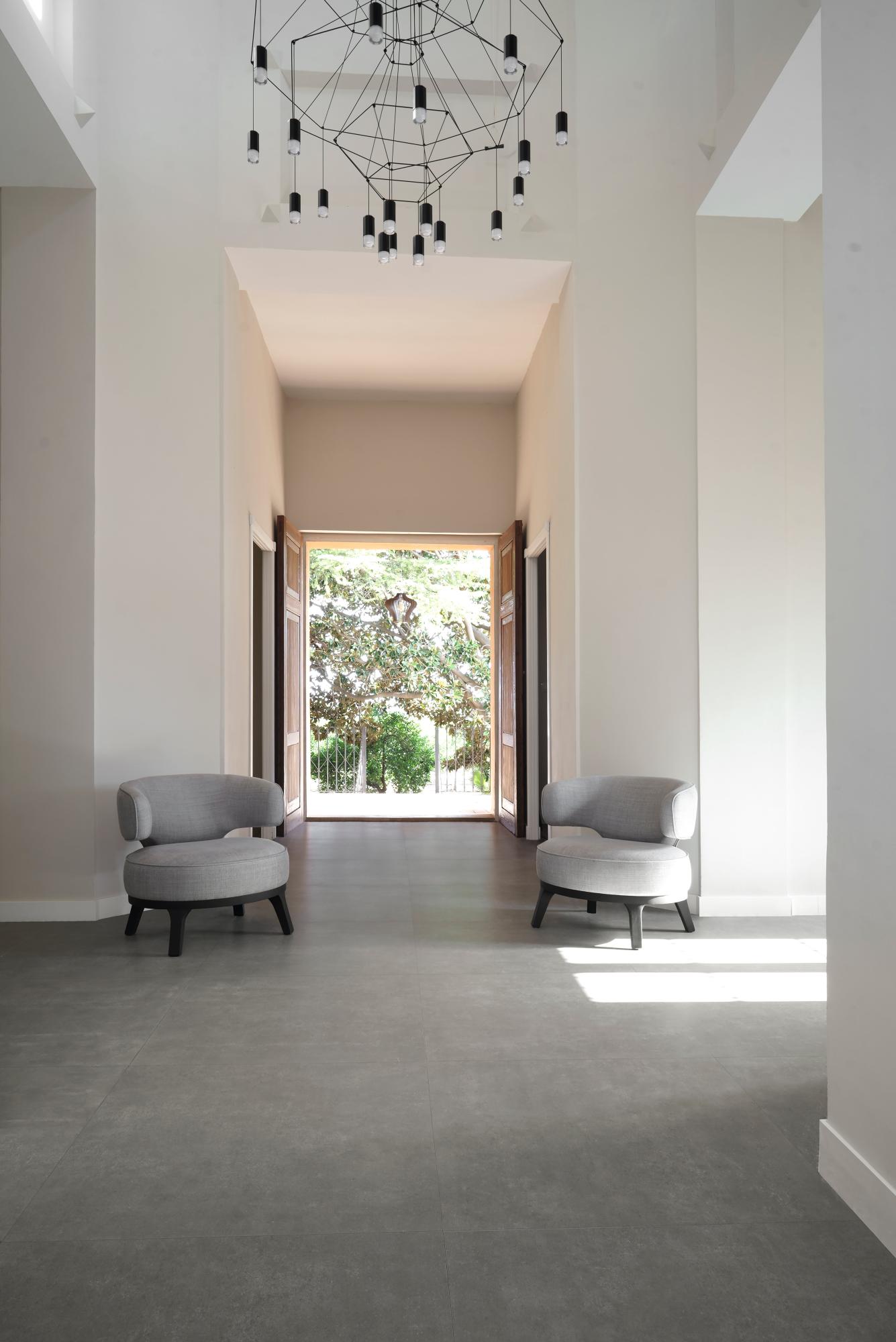 Suelo porcelánico concept efecto cemento antracita 60x60 cm c1