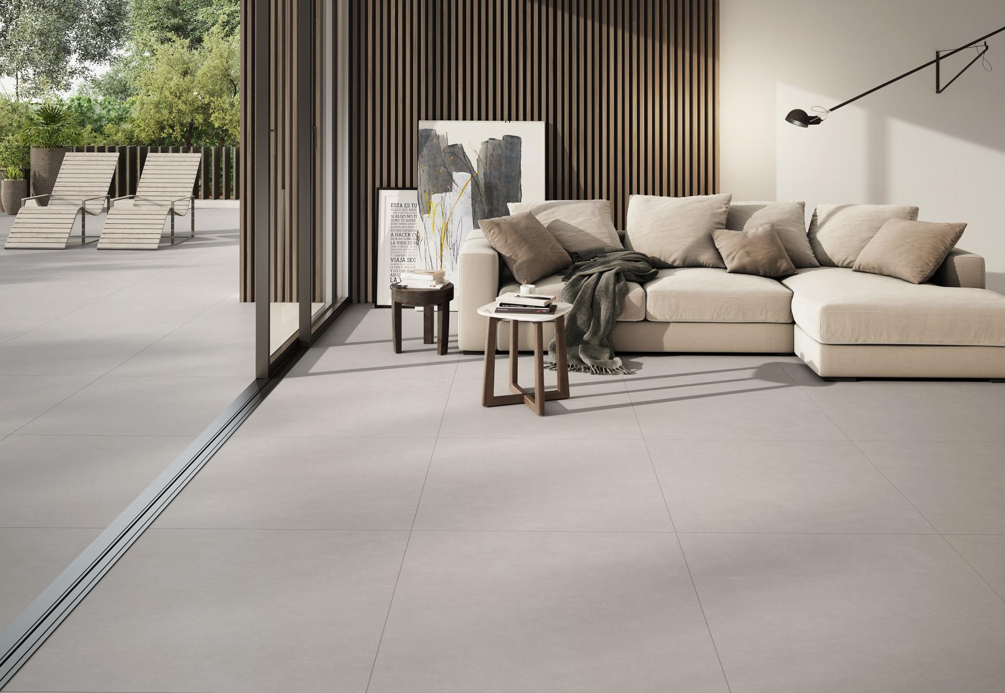 Suelo porcelánico concept efecto cemento beige 60x60 cm c1