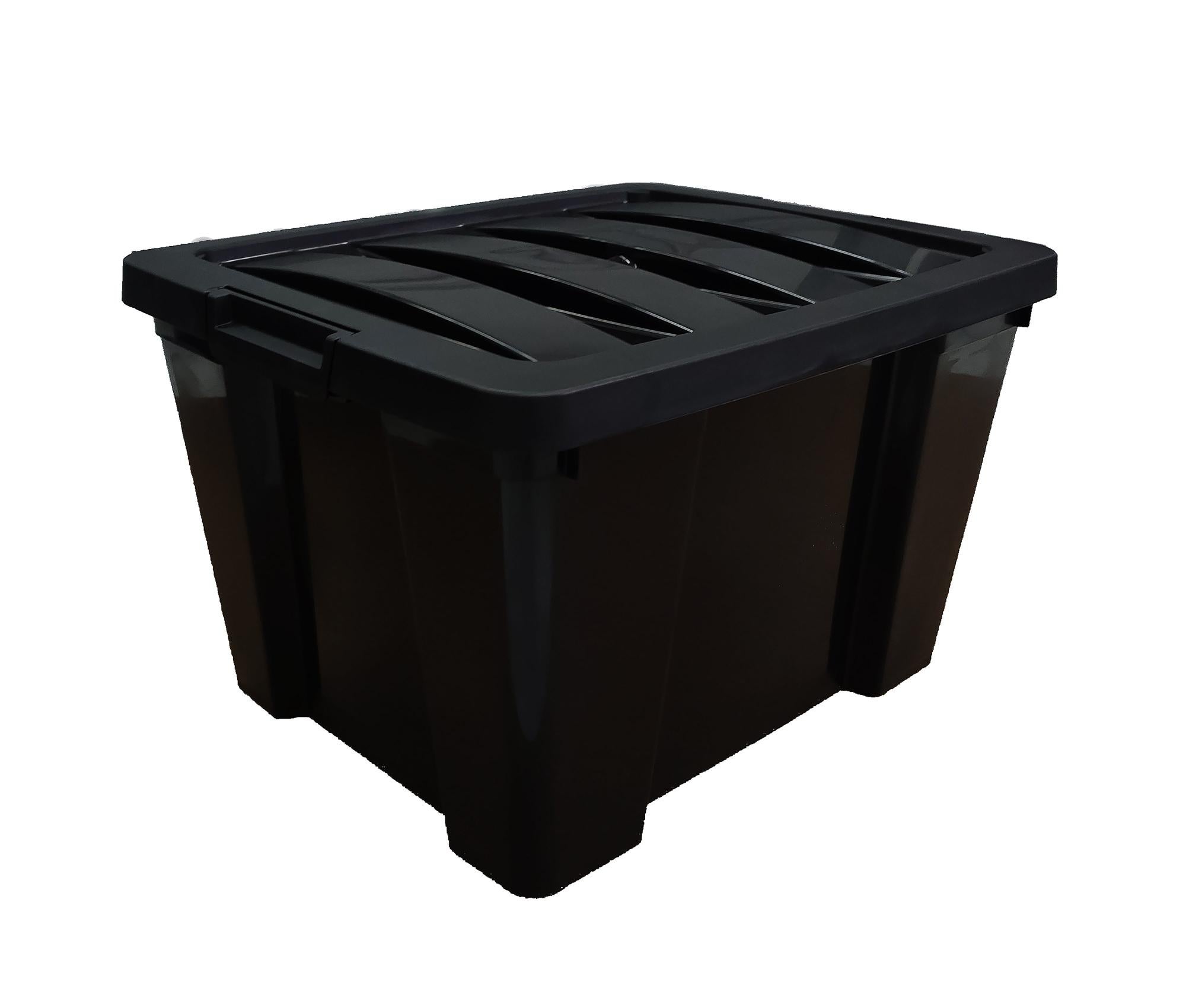 Caja ECO BOX negro 30 lt con cierre clip | Leroy Merlin