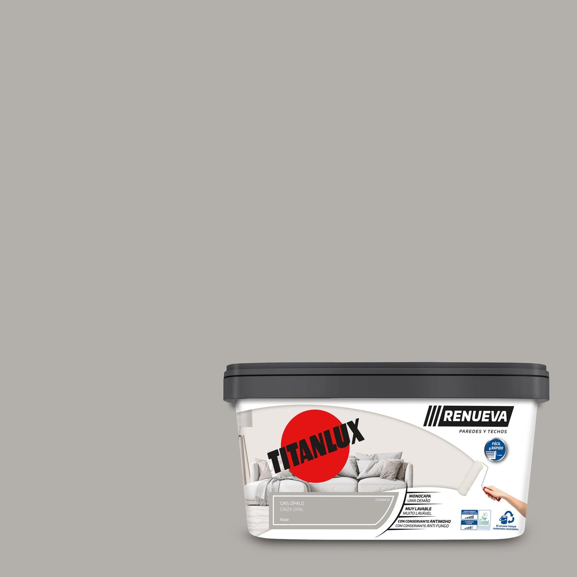 Pintura de interior renueva TITANLUX 4l gris opalo | Leroy Merlin