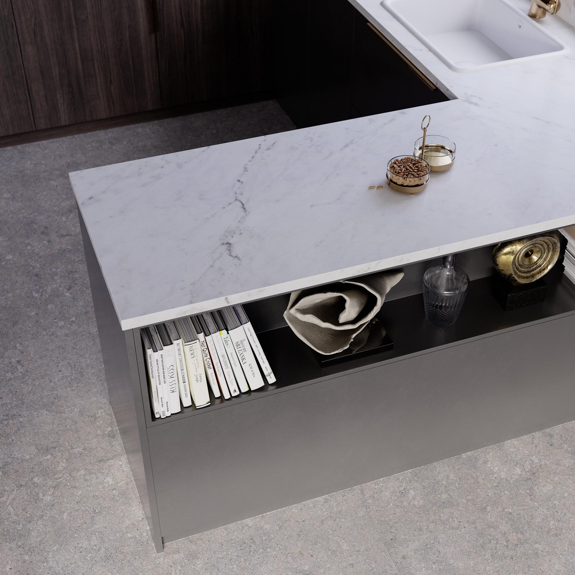 Encimera para cocina isla/mostrador DEKTON LITE MARINA KC 240X90X3 cm | Leroy Merlin