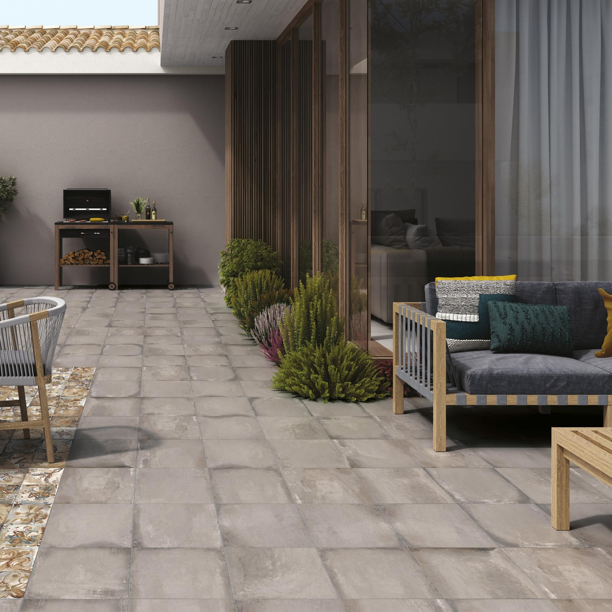 Suelo cerámico efecto cemento grey Ceres 32.5x32.5 cm C3 ARTENS | Leroy ...