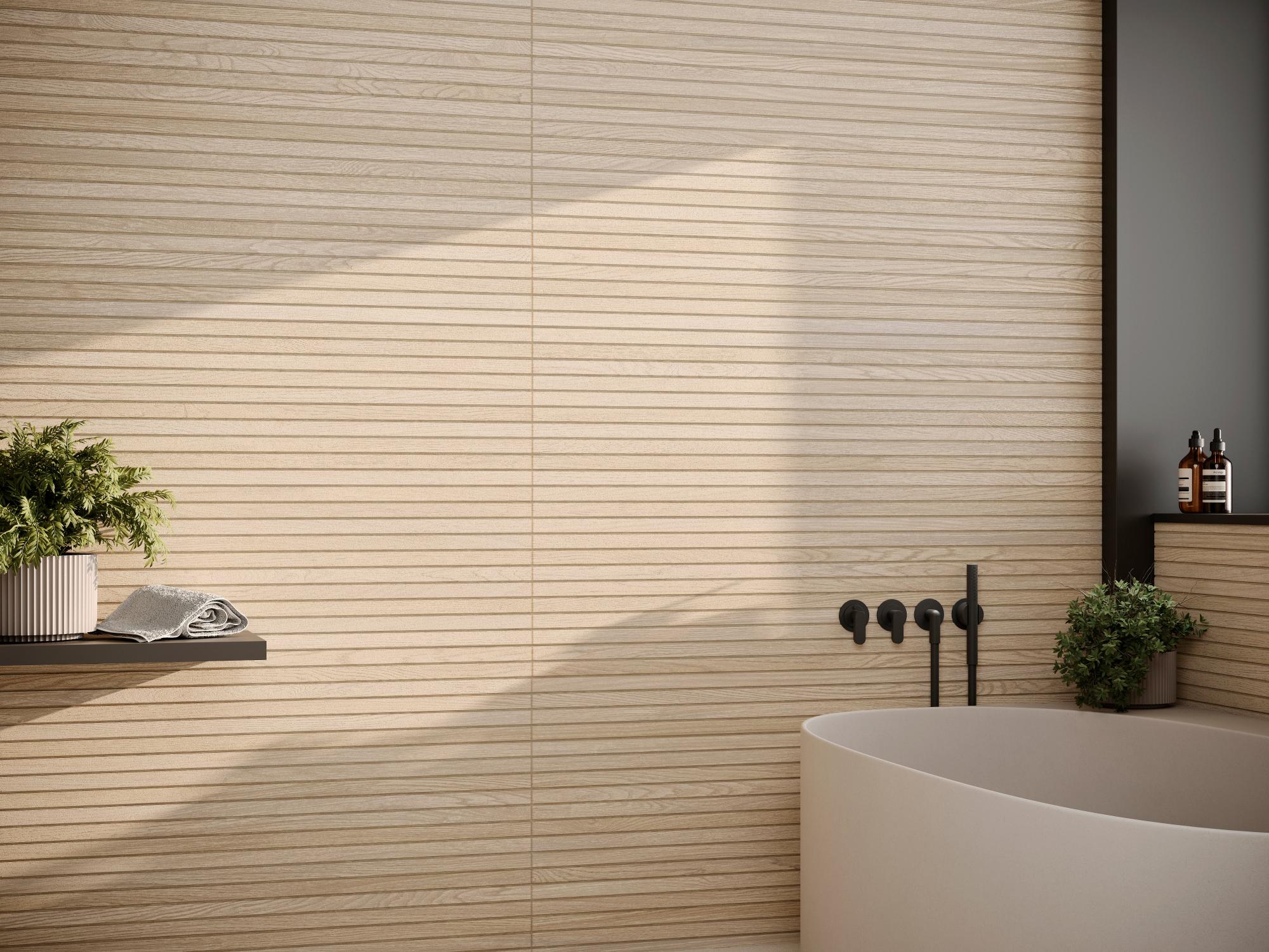 Azulejo efecto madera beige mate 60x120 cm Elegance | Leroy Merlin