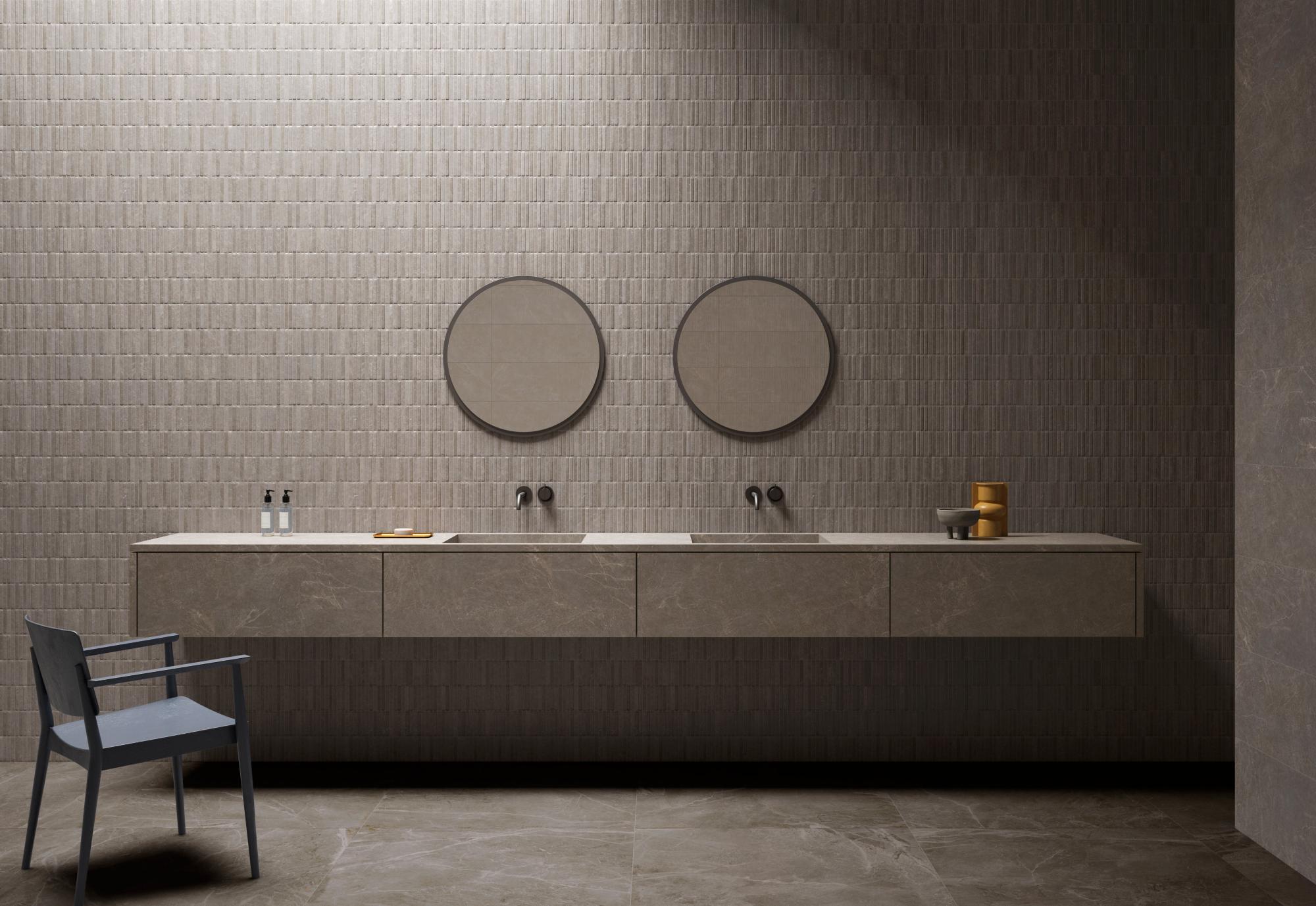 Azulejo efecto mármol marron oscuro mate 30x90 cm Monreale | Leroy Merlin