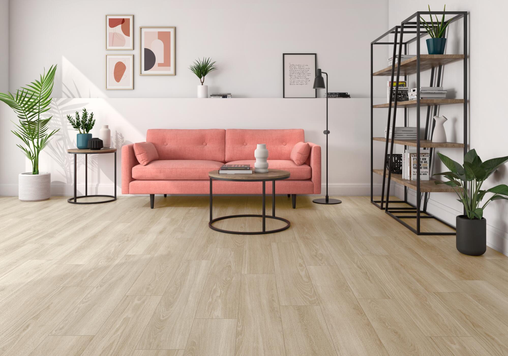 Suelo porcelánico Aren efecto madera taupe 120x19.5 cm C1 PAMESA ...