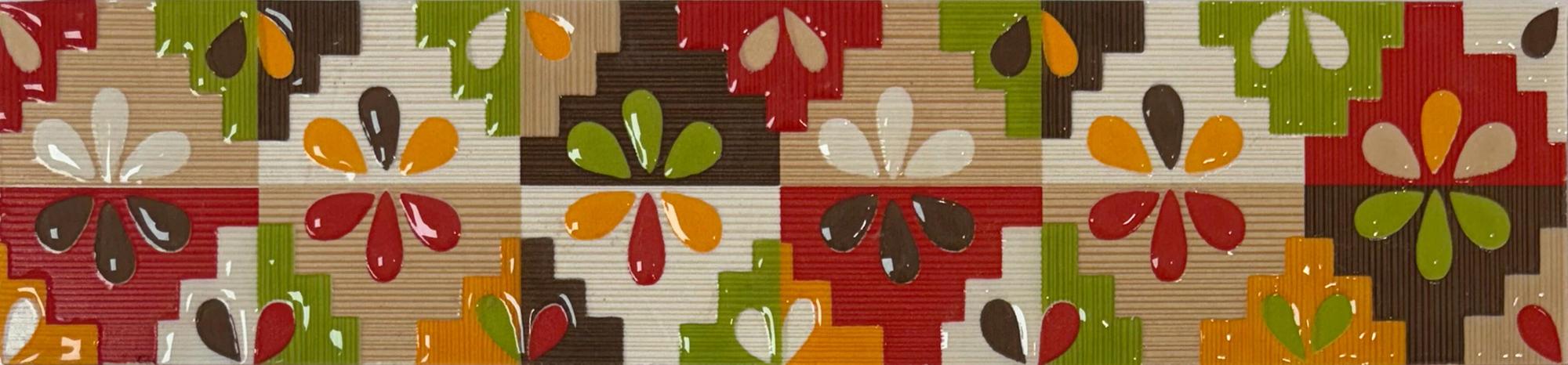 Cenefa de terracota Rectangular muticolor 7x30 cm | Leroy Merlin