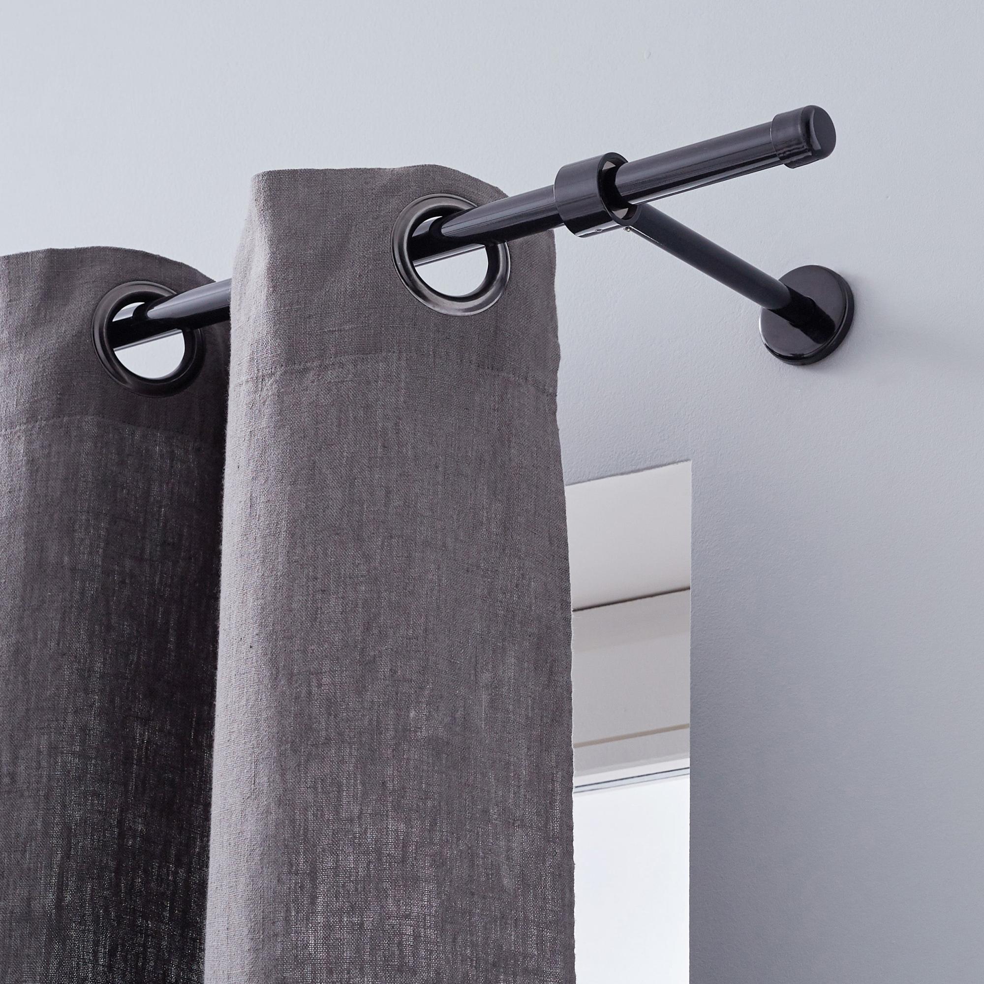 Lot de 2 embouts INSPIRE, noir brillant, pour tringle à rideau Diam.20 mm | Leroy Merlin