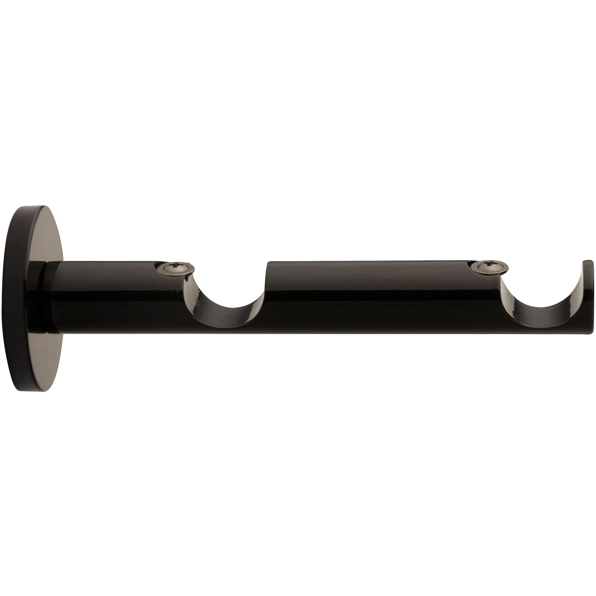 Lot de 2 supports doubles tringle à rideau City, 20 mm noir brillant ...