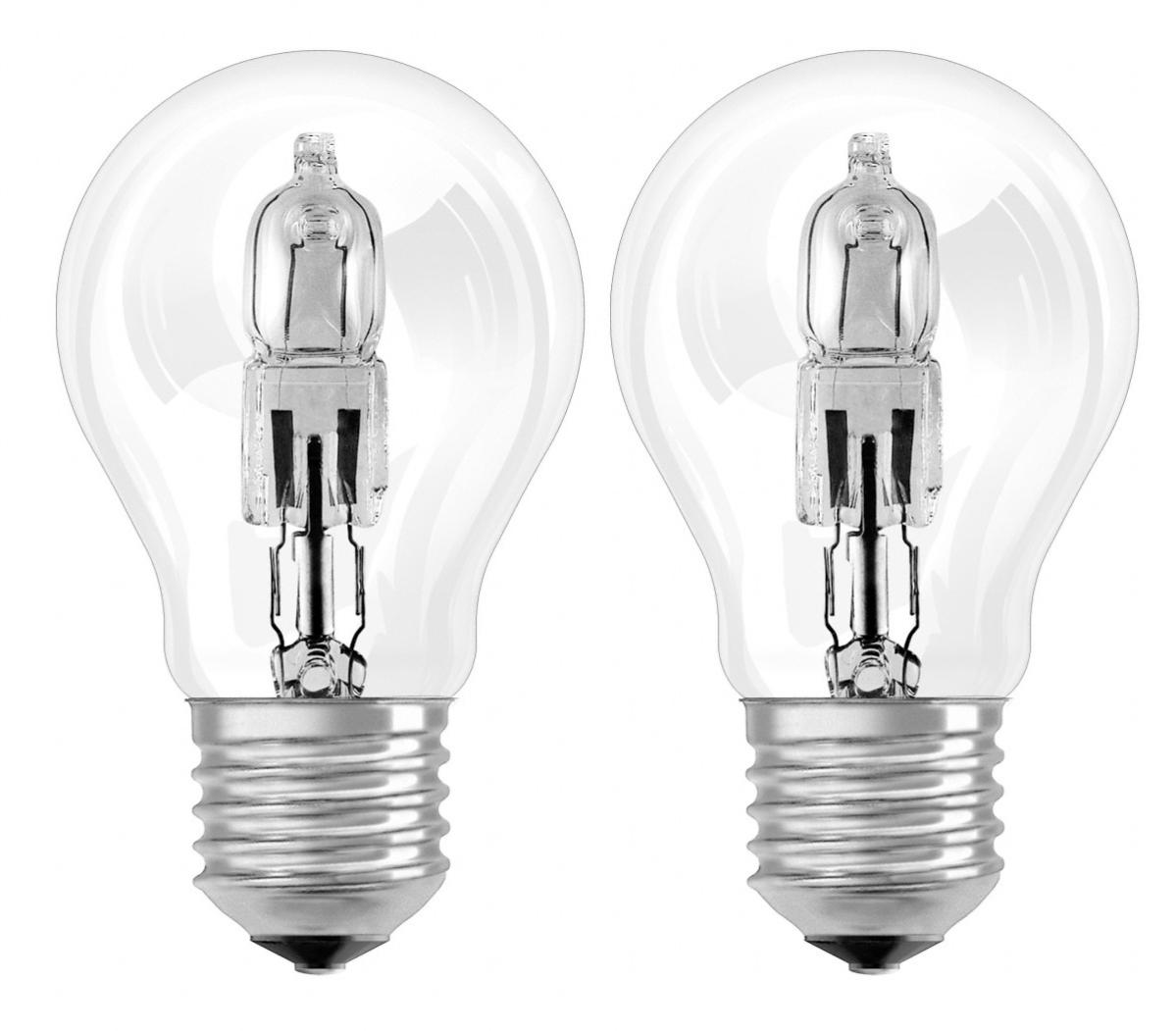 Lot de 2 ampoules standards halogènes 30W = 405Lm (équiv. 40W) E27 ...