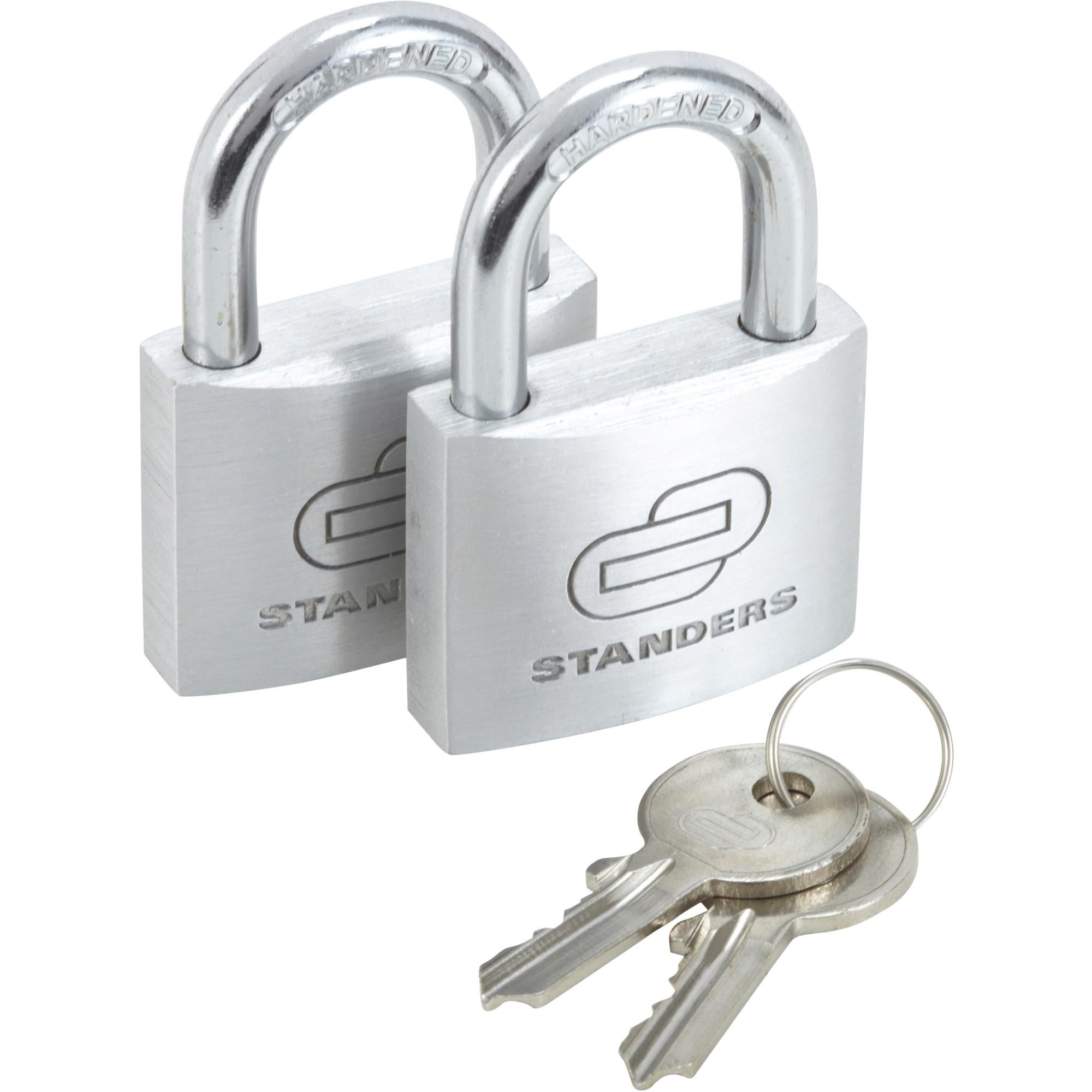 Lot de 2 cadenas à clé STANDERS aluminium, l.40 mm | Leroy Merlin