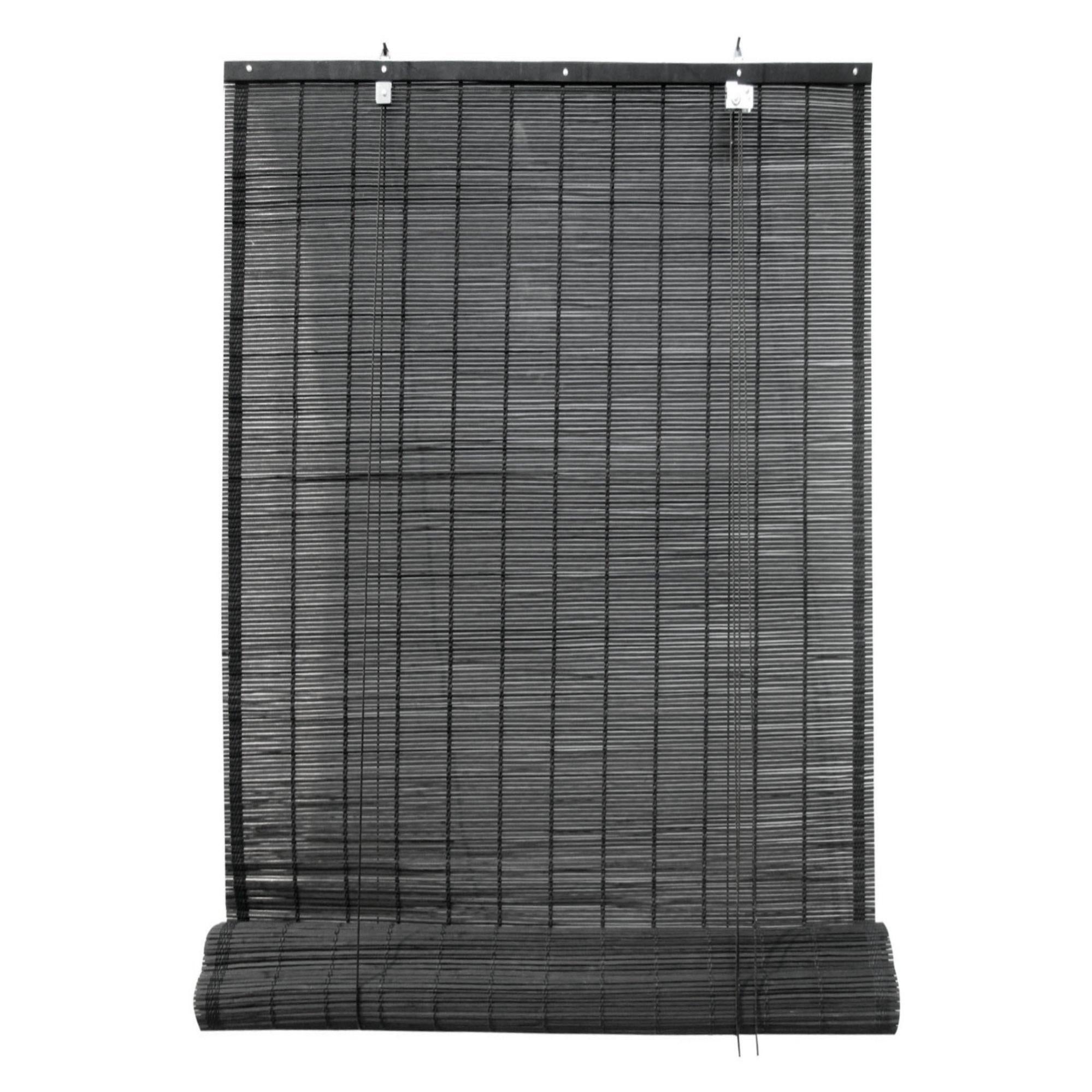 Persienne opaque enroulable intérieur Bambou djibf noir, l.150 x H.230 ...