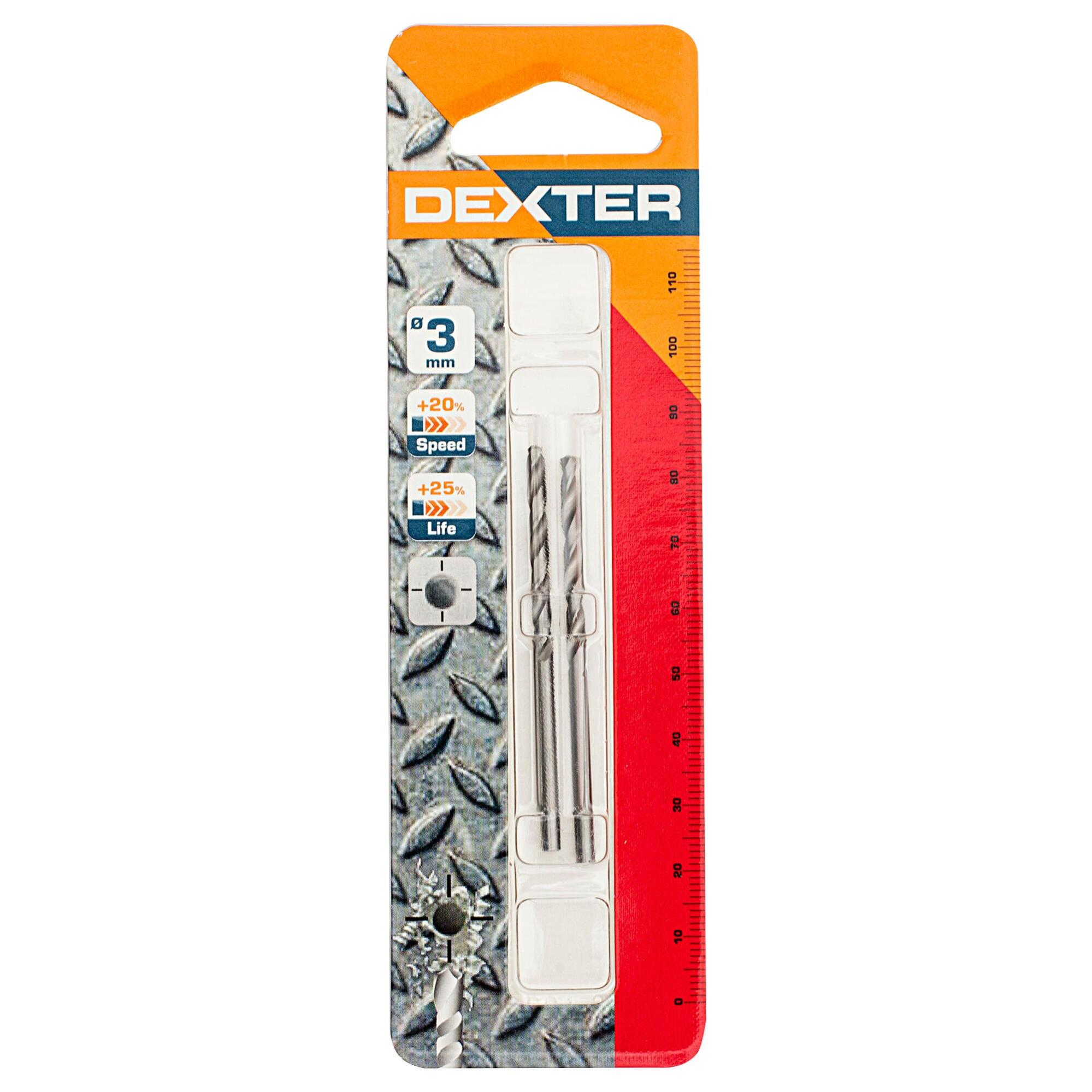 Lot de 2 Foret à métal, Diam.3 mm, L.61 mm DEXTER | Leroy Merlin