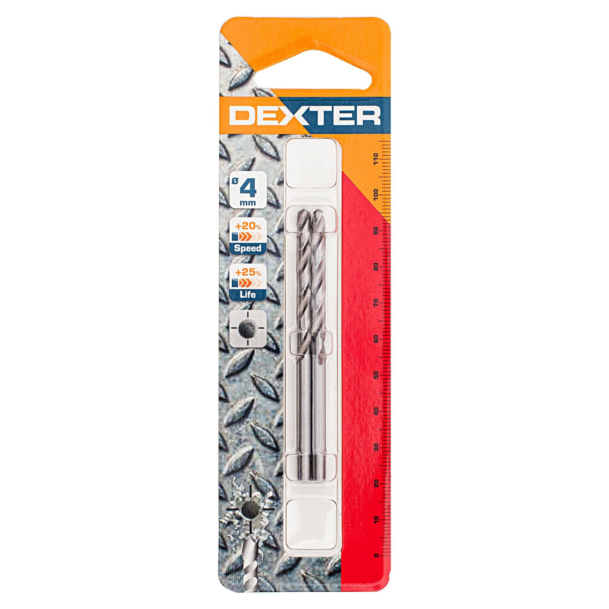 Lot de 2 Foret à métal, Diam.4 mm, L.75 mm DEXTER | Leroy Merlin