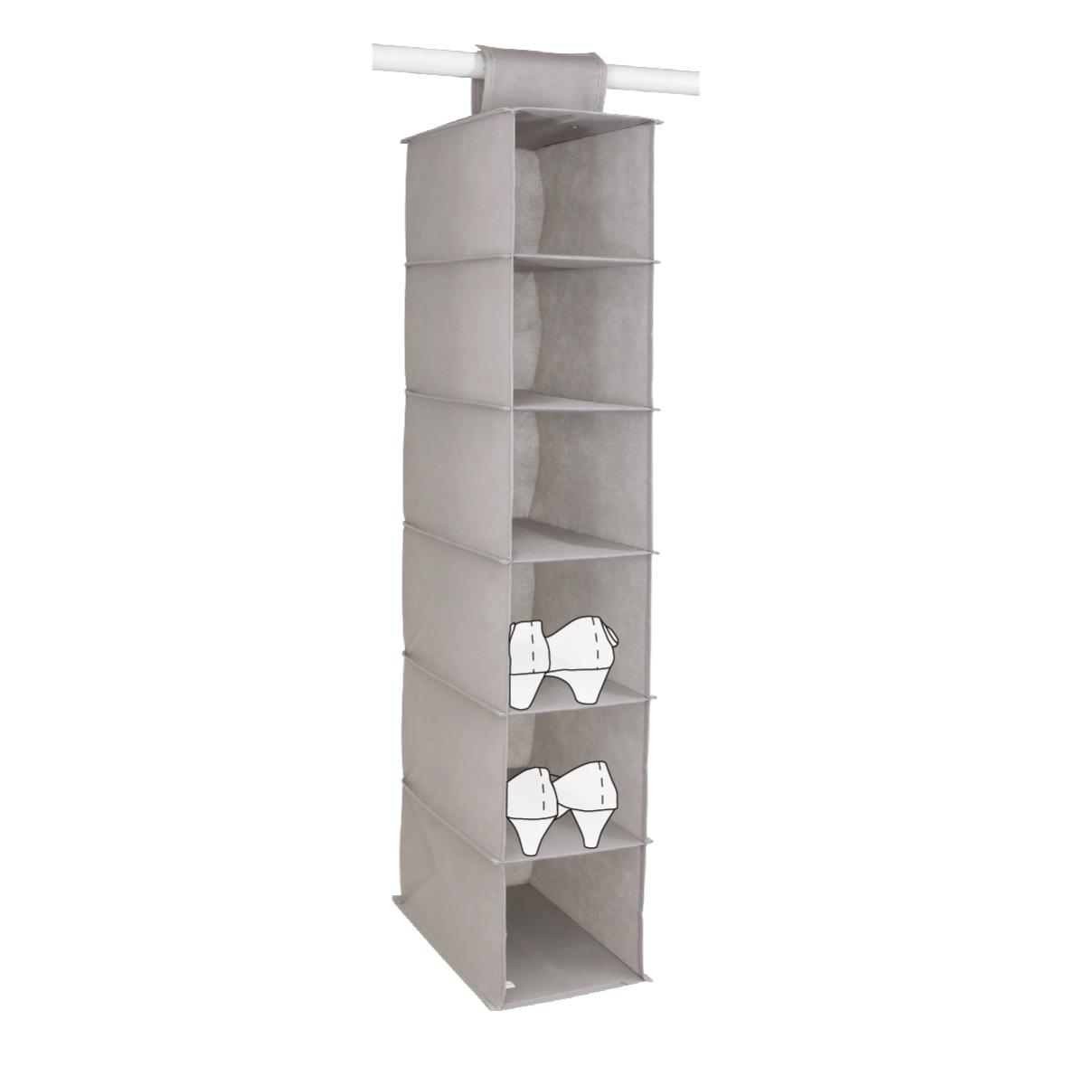 Etagère à suspendre 6 cases intissé gris, H.94 x l.18 x P.30 cm | Leroy Merlin