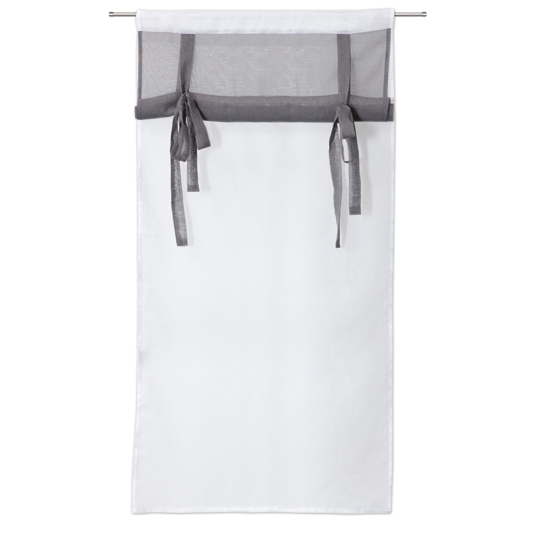 Paire de vitrages transparent, Alice blanc gris l.60 x H.120 cm | Leroy ...