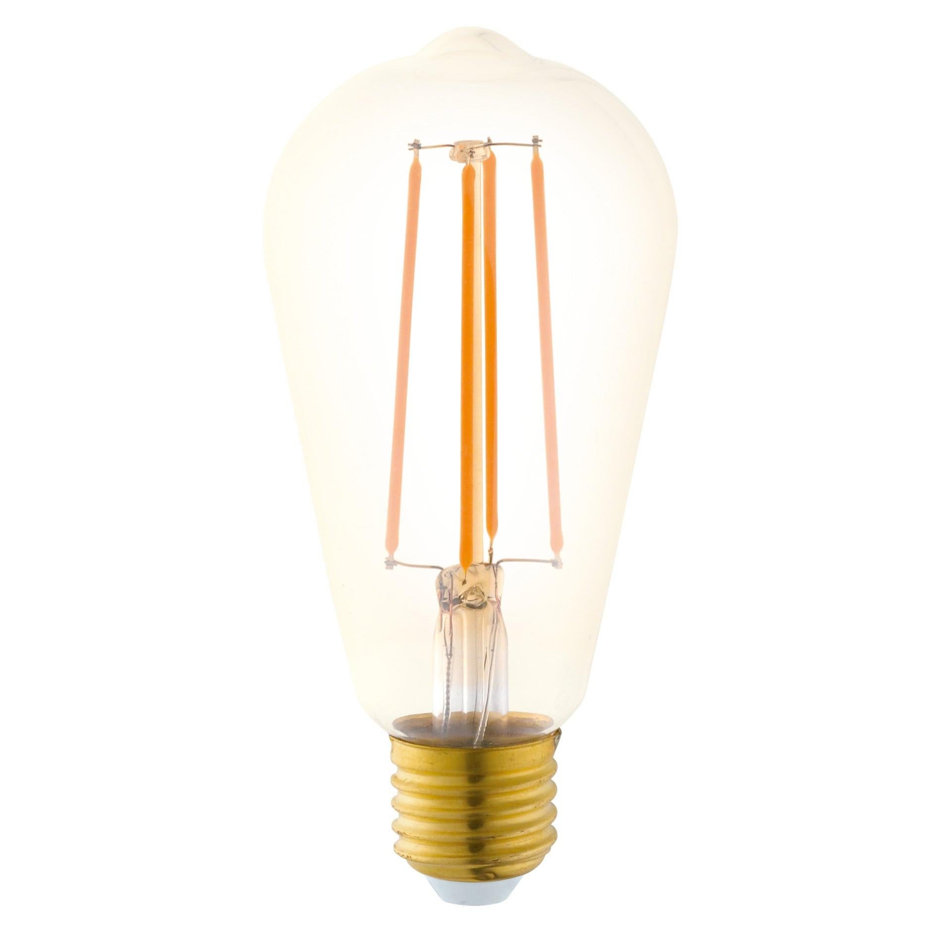 Ampoule filament edison LED 4W = 300Lm (équiv 40W) E27 1700K EGLO ...