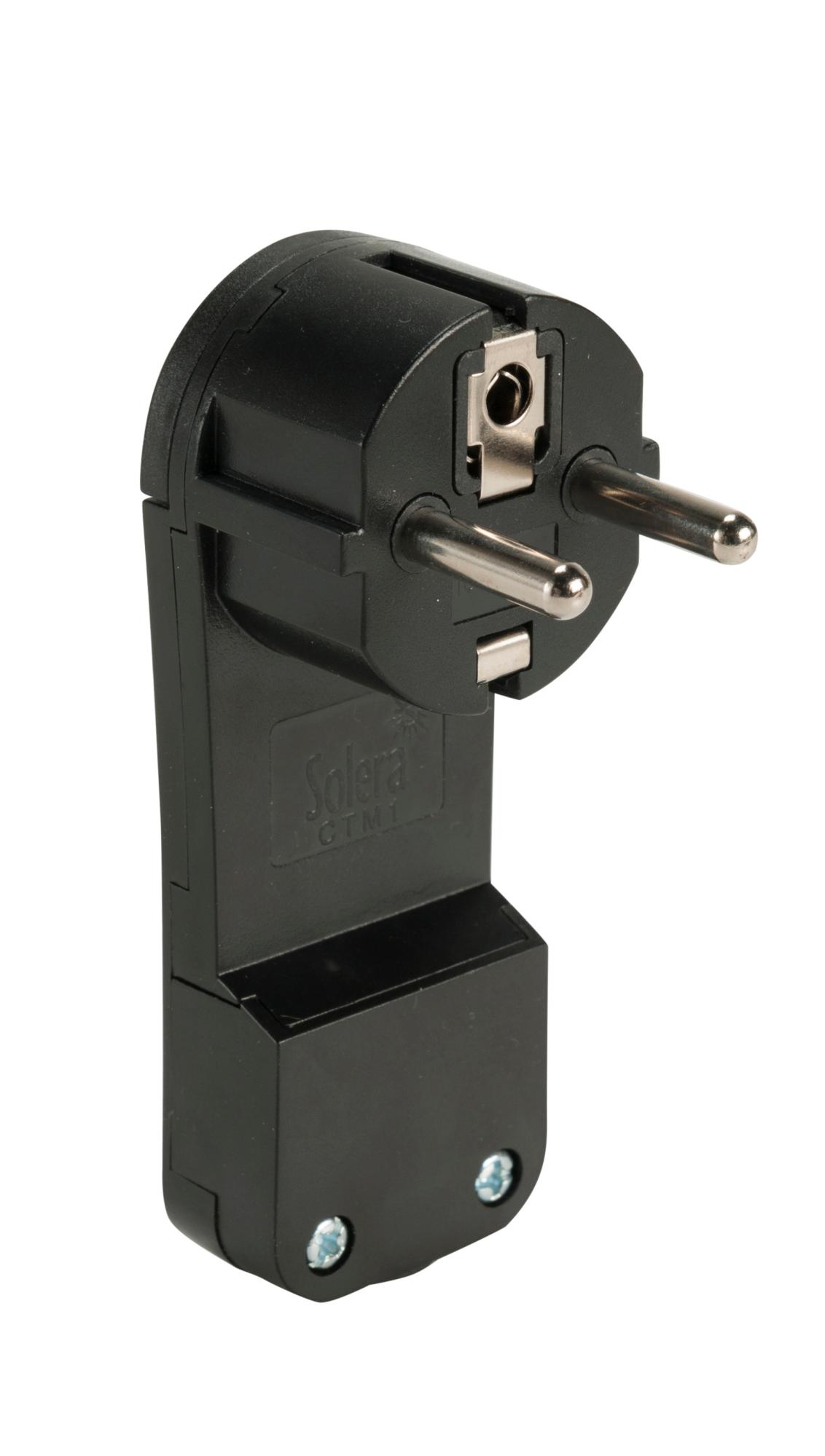 Fiche électrique plate mâle 2 pôles + terre, 16 A, noir | Leroy Merlin