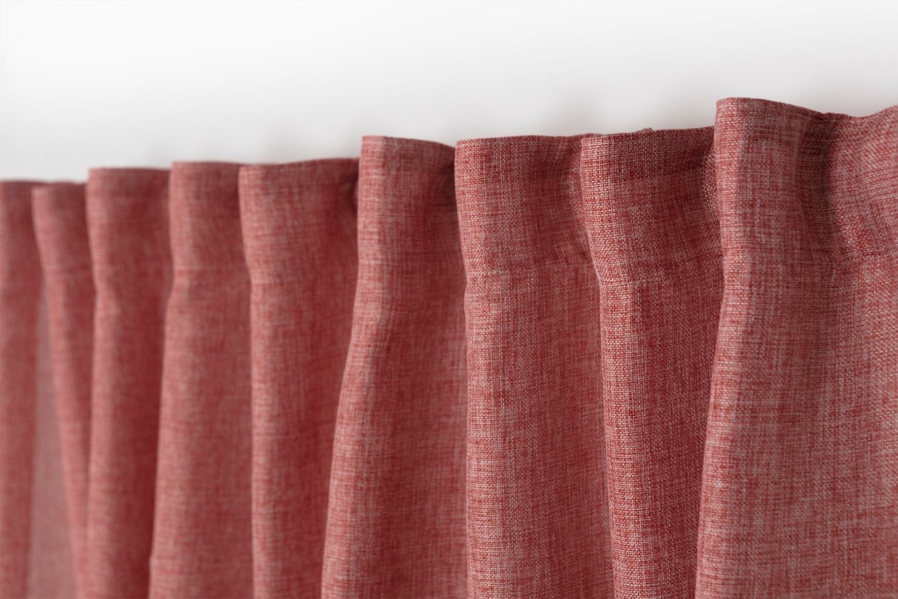 Rideau tamisant, Copenhague ruflette rouge l.200 x H.270 cm | Leroy Merlin