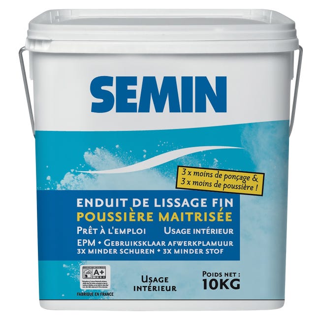 Enduit de lissage en pâte Poussière maîtrisée SEMIN blanc 10 kg | Leroy ... Enduit de lissage en pâte Poussière maîtrisée SEMIN blanc 10 kg | Leroy ...