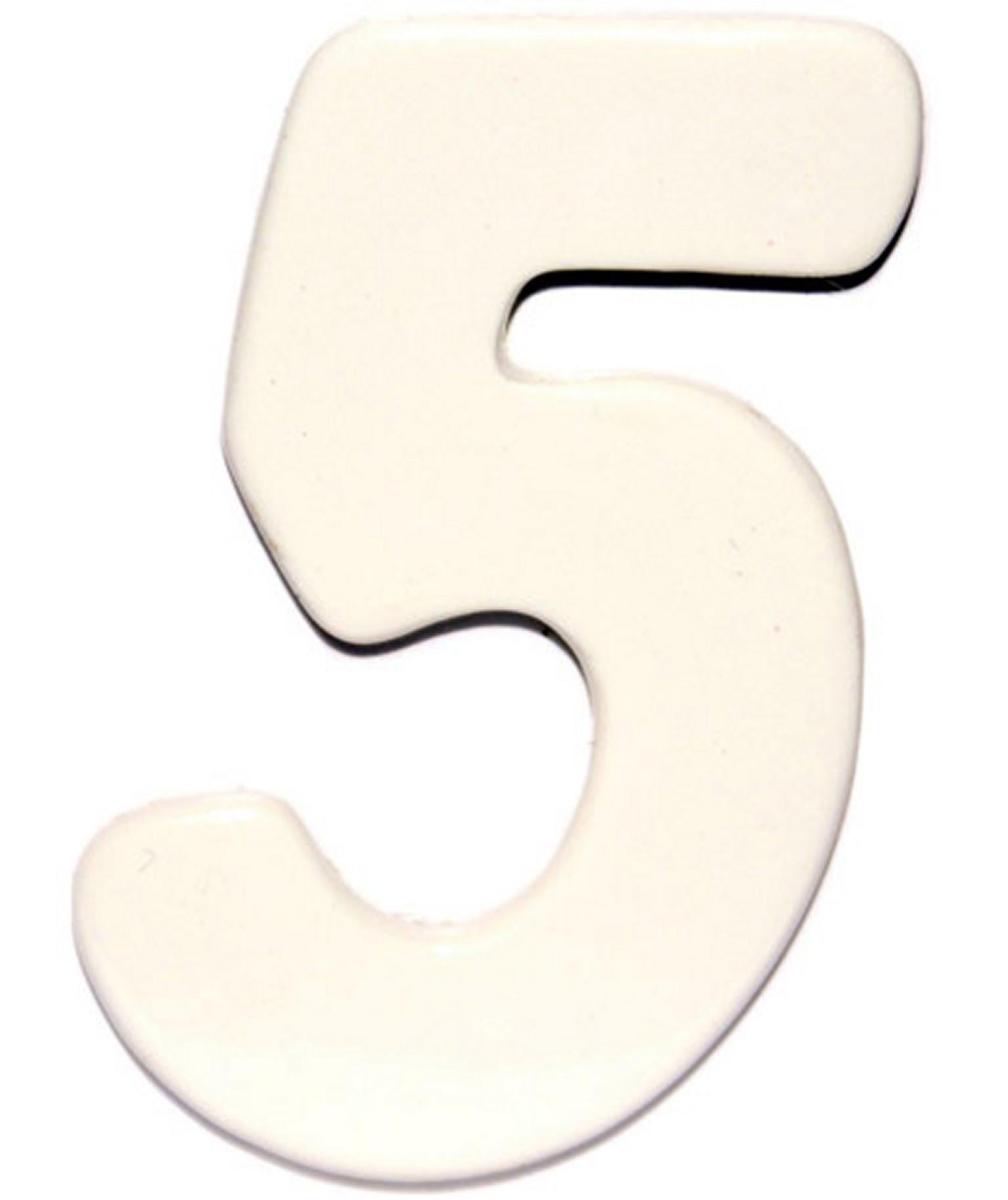 Chiffre 5 en résine brillant H.6 x l.3.5 cm | Leroy Merlin