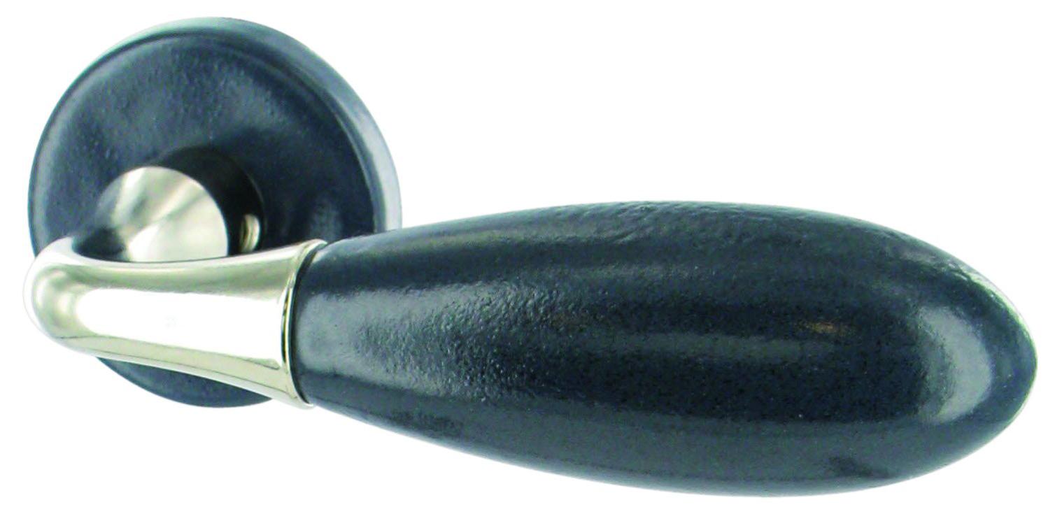 Poignée sur rosace Ellipse gris brillant, porcelaine sans trou | Leroy ...