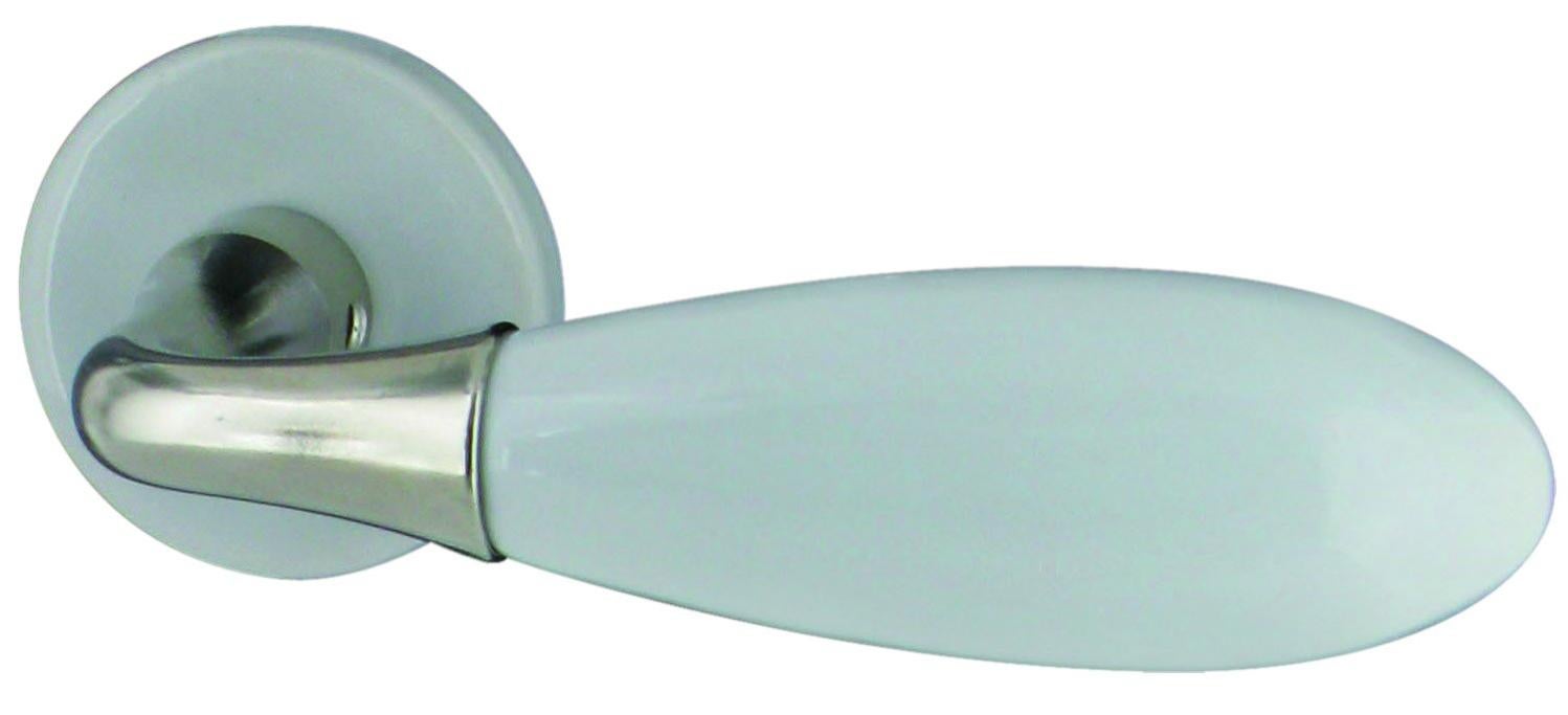 Poignée sur rosace Ellipse gris brillant, porcelaine sans trou | Leroy ...