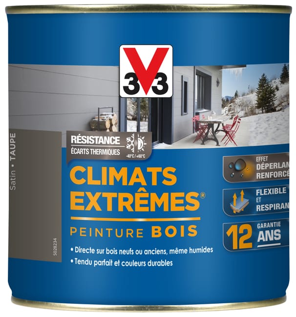 Peinture bois extérieur Climats extrêmes® V33, taupe satiné 0.5 l ... Peinture bois extérieur Climats extrêmes® V33, taupe satiné 0.5 l ...