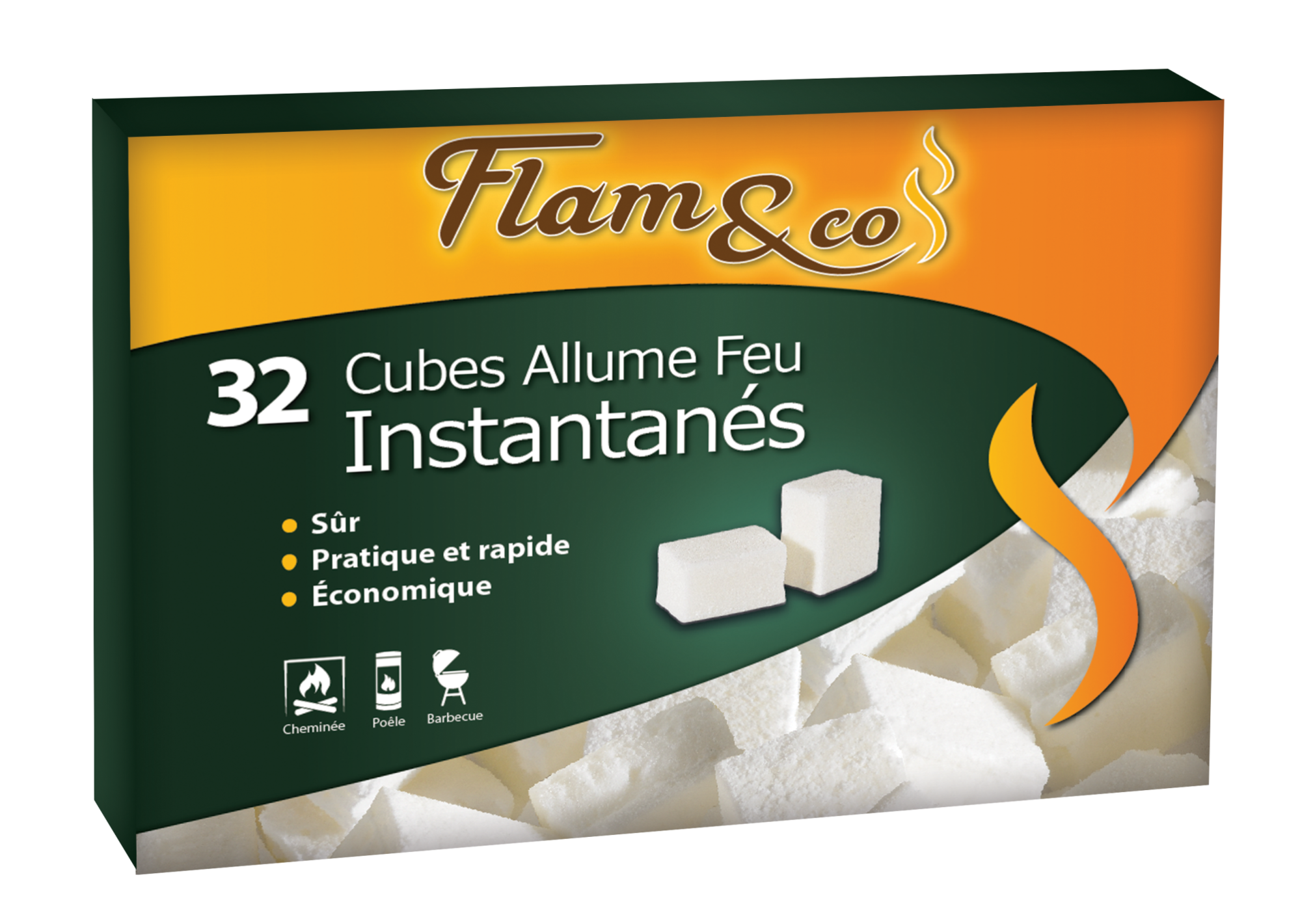 Allume-feux résine FLAM & CO, 32 cubes | Leroy Merlin