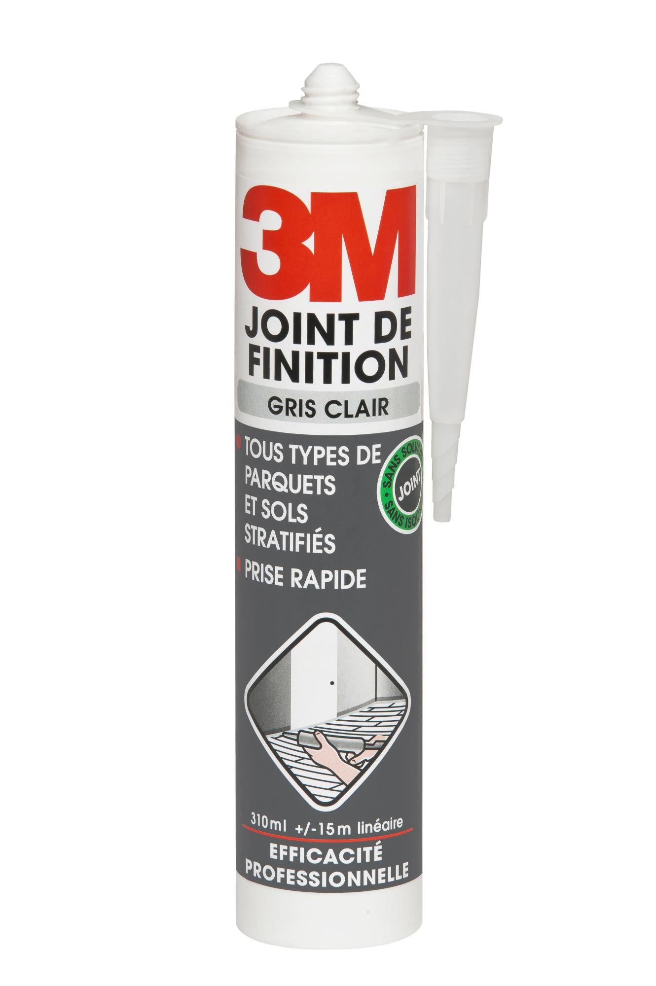 Joint de finition parquet et sol stratifié 3M gris clair 310 ml | Leroy ...