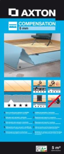 Sous-couche parquet et sol stratifié, Compensation Ep.5 mm AXTON, 5 m² | Leroy Merlin