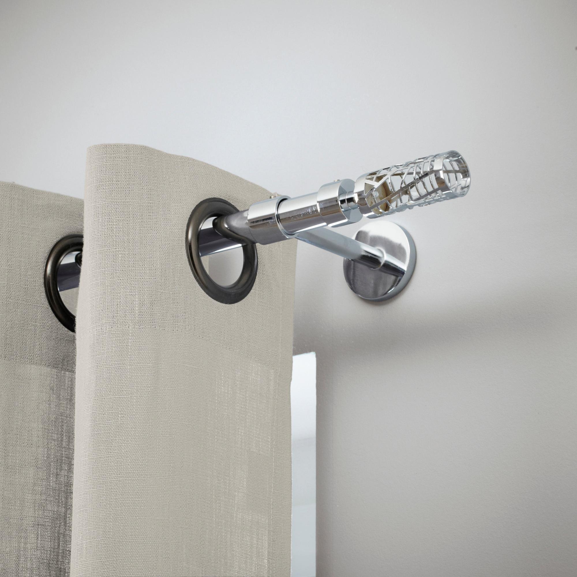 Lot de 2 embouts INSPIRE, chromé, brillant pour tringle à rideau ...