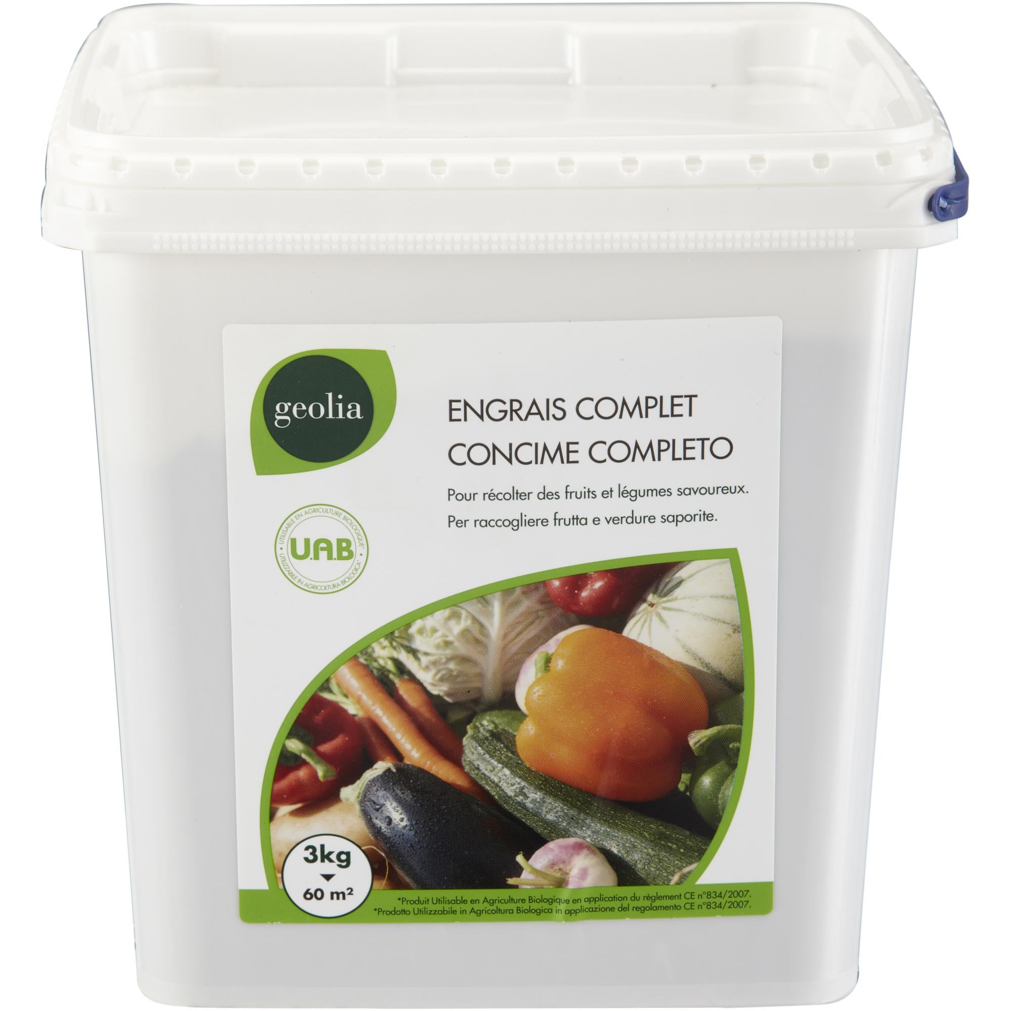 Engrais naturel complet GEOLIA 3kg 60 m² | Leroy Merlin