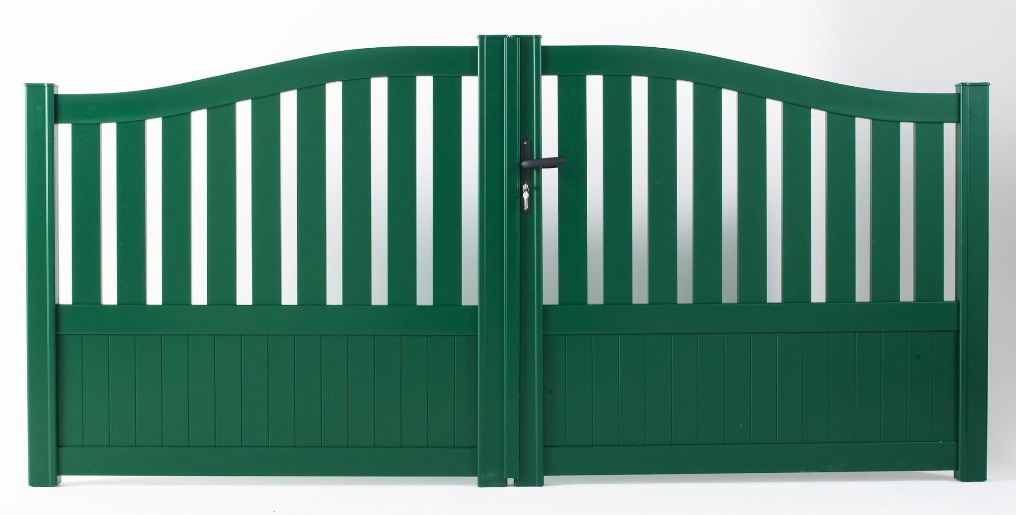 Portail battant aluminium Moellan vert NATERIAL, l.300 x H.140 cm | Leroy Merlin