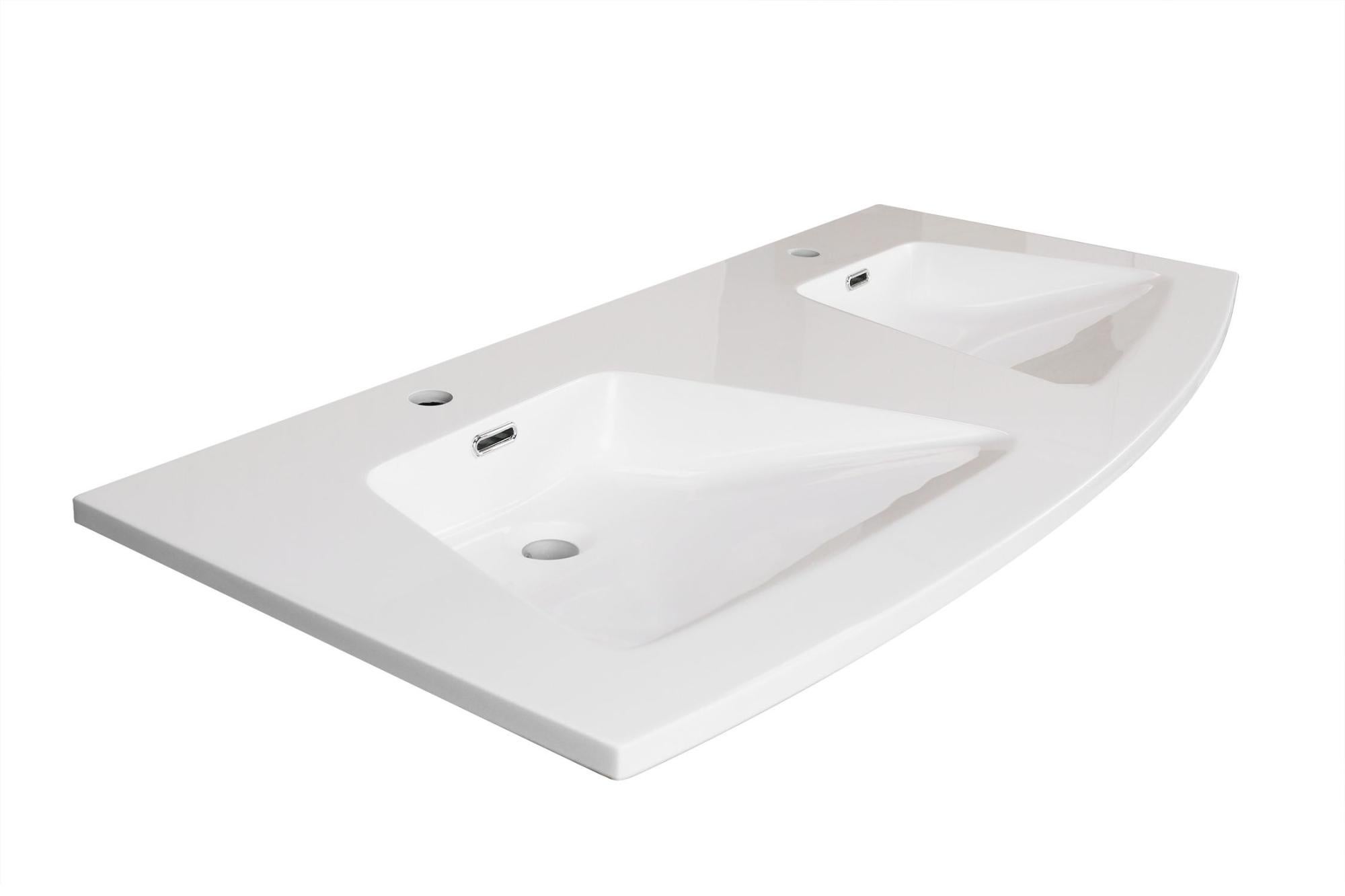 Plan vasque double Fairway Résine de synthèse 120 cm | Leroy Merlin