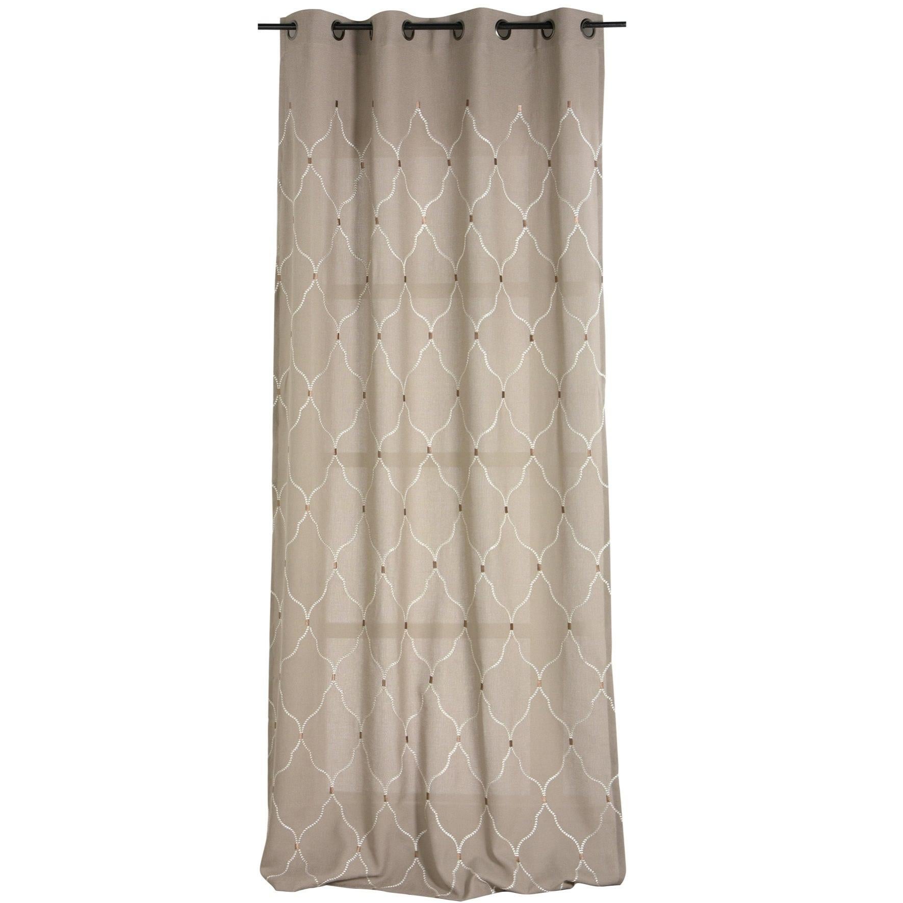 Rideau tamisant, Cottage beige l.140 x H.260 cm | Leroy Merlin