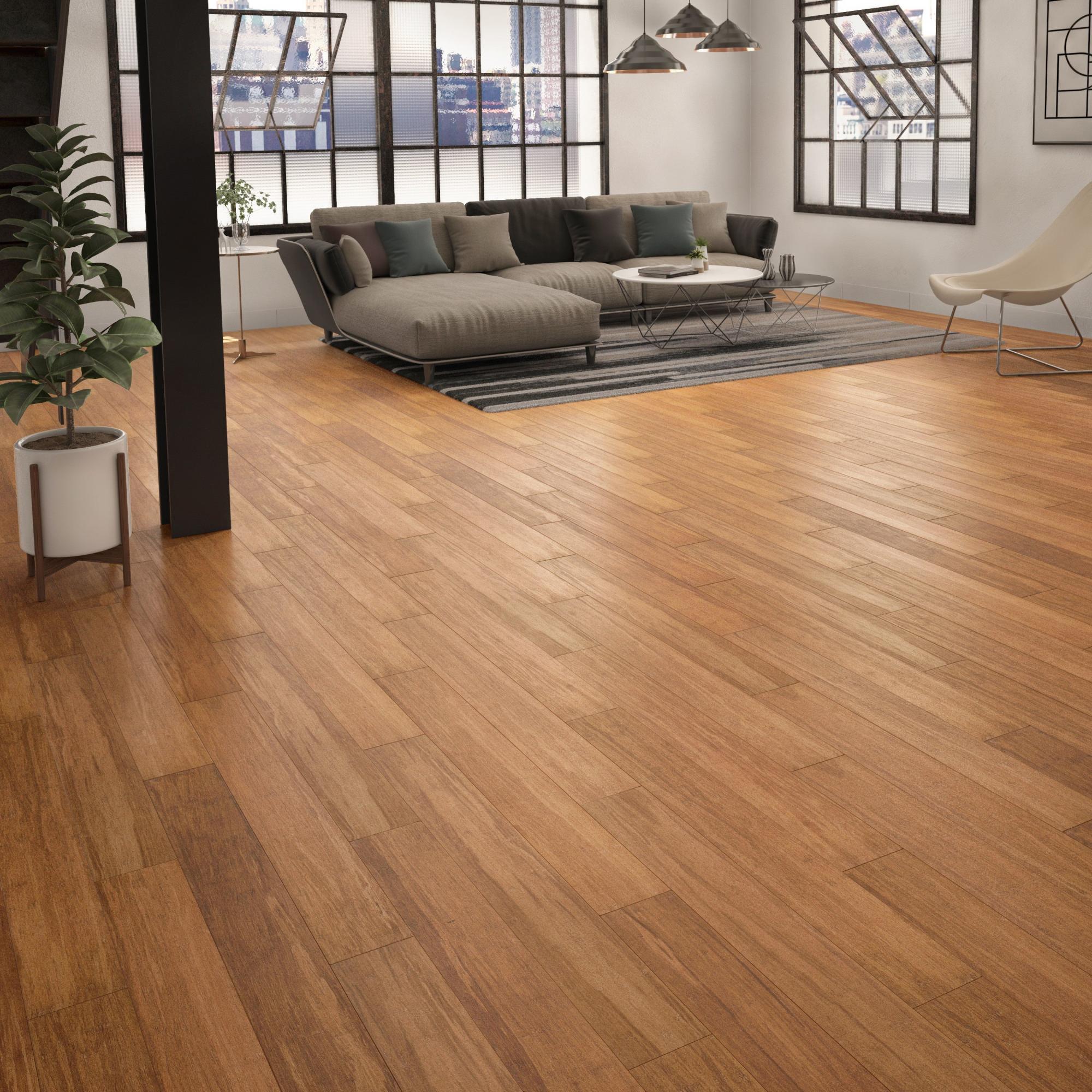 Revêtement de sol bois massif bambou caramel huilé L | Leroy Merlin