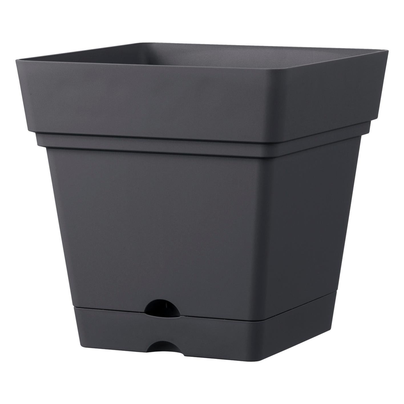 Pot plastique à réserve d'eau DEROMA Diam.38 x H.38 cm anthracite ...