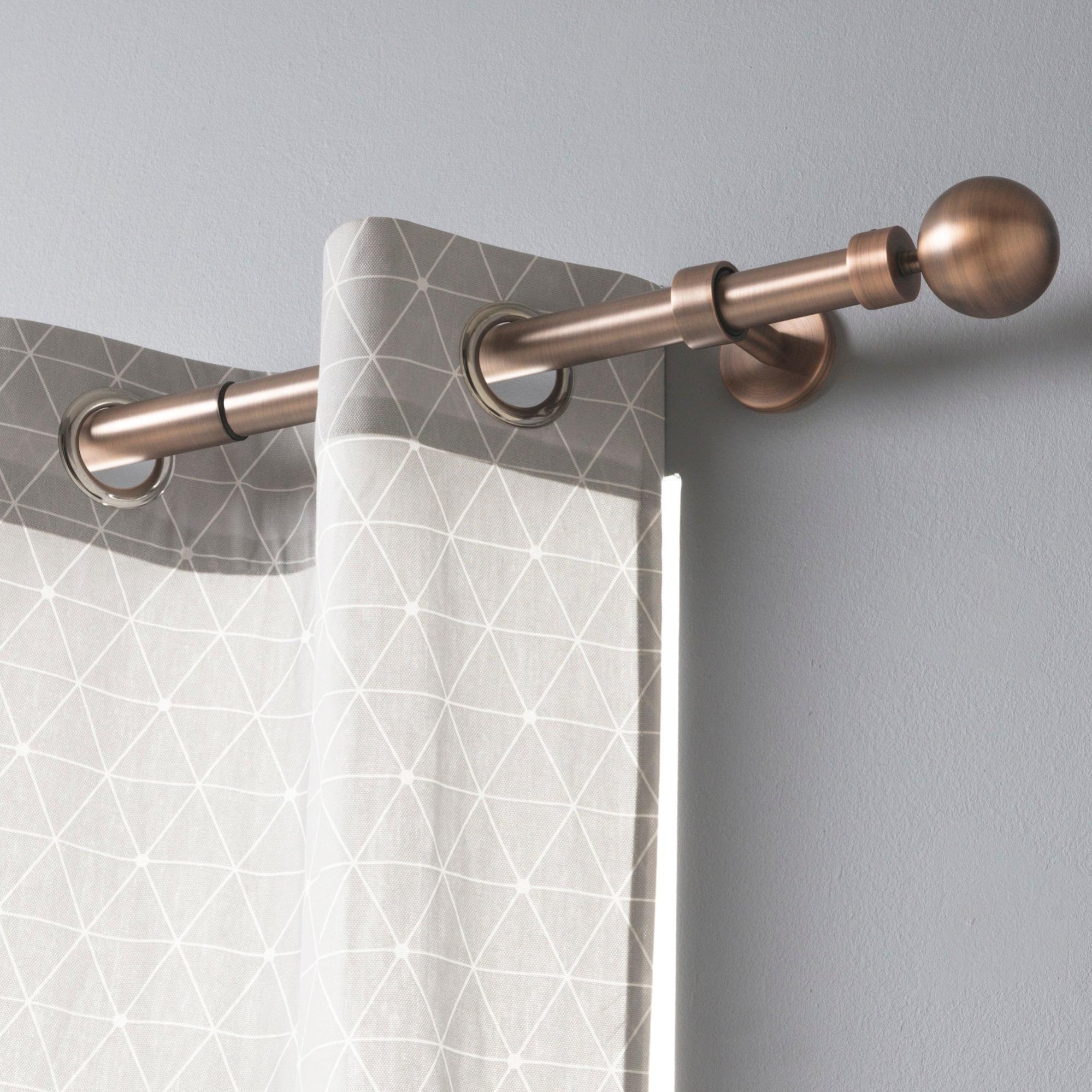 Kit de tringle à rideau extensible Boule Diam. 28 mm cuivre mat 120/210 ...