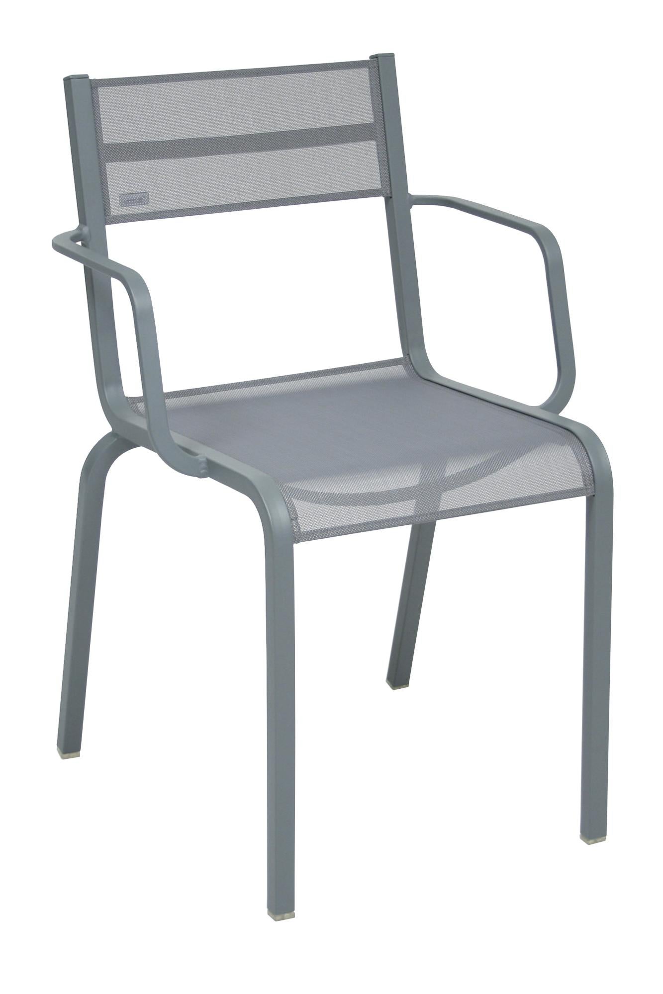 Fauteuil de jardin FERMOB Oléron en aluminium gris orage | Leroy Merlin