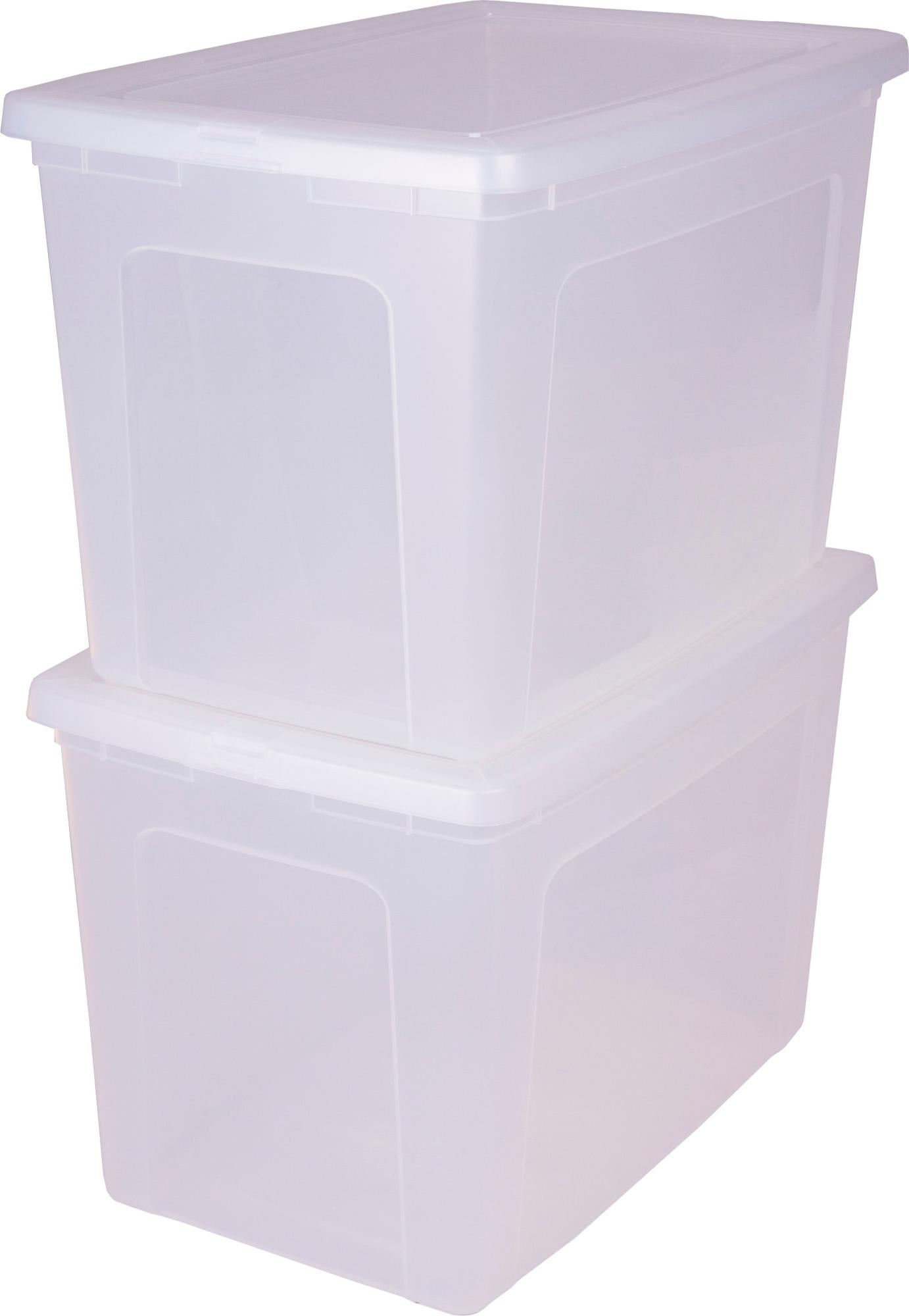 Lot de 2 boîtes Modular clear box plastique l.39.5 x P.59.5 x H.37.8 cm ...