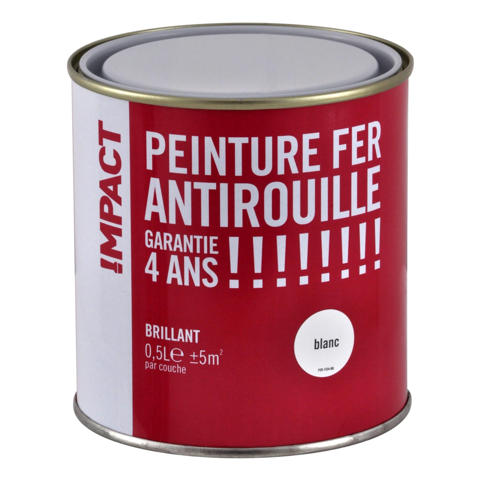 Peinture fer extérieur IMPACT, blanc, 0.5 l | Leroy Merlin