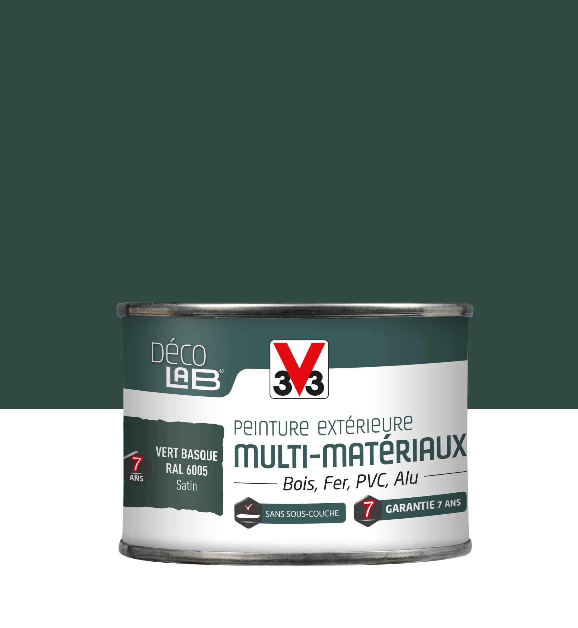 Peinture multimatériaux extérieure Décolab® V33 vert basque satiné 0. ...