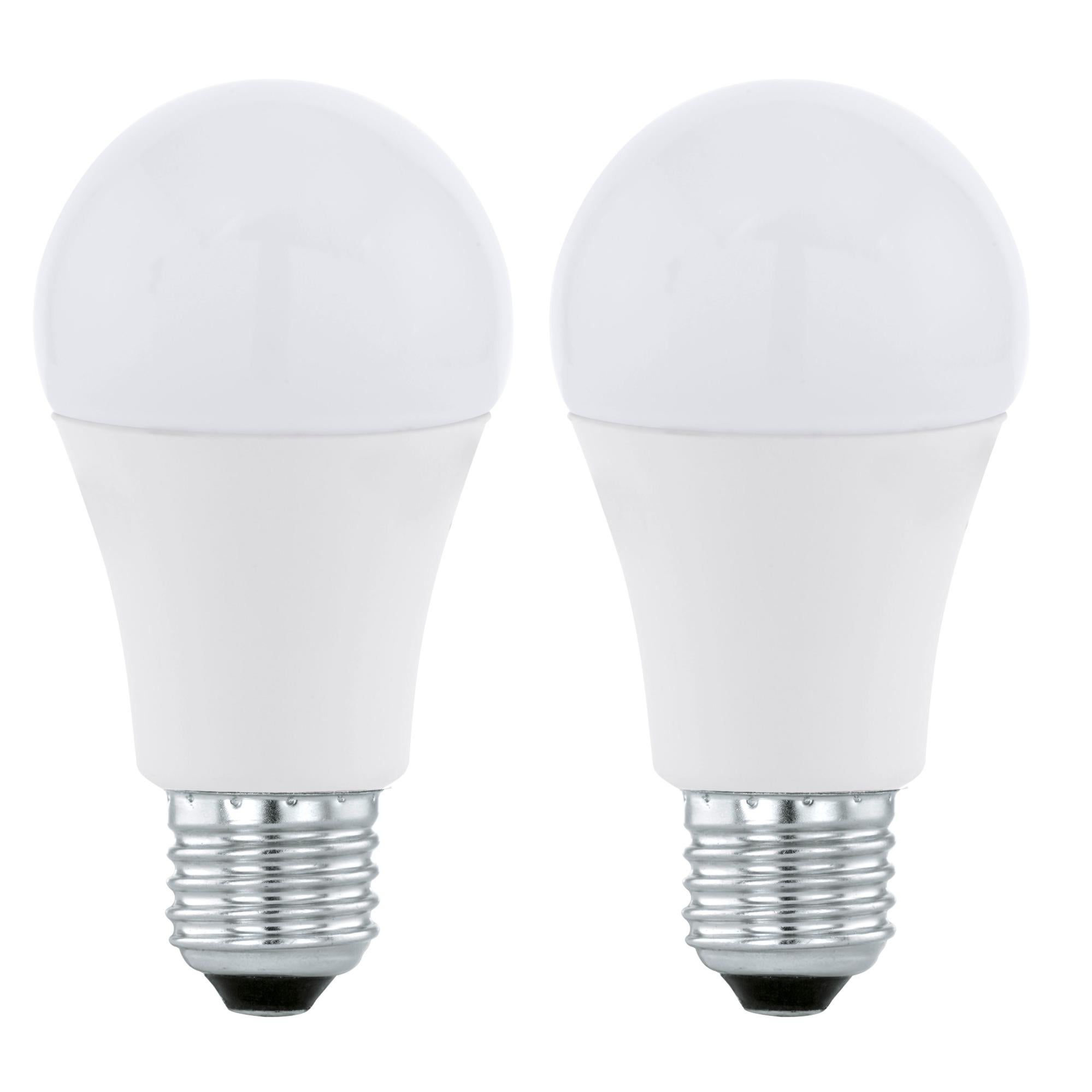 Lot de 2 ampoules standards LED 9.5W = 806Lm (équiv 60W) E27 3000K 180 ...