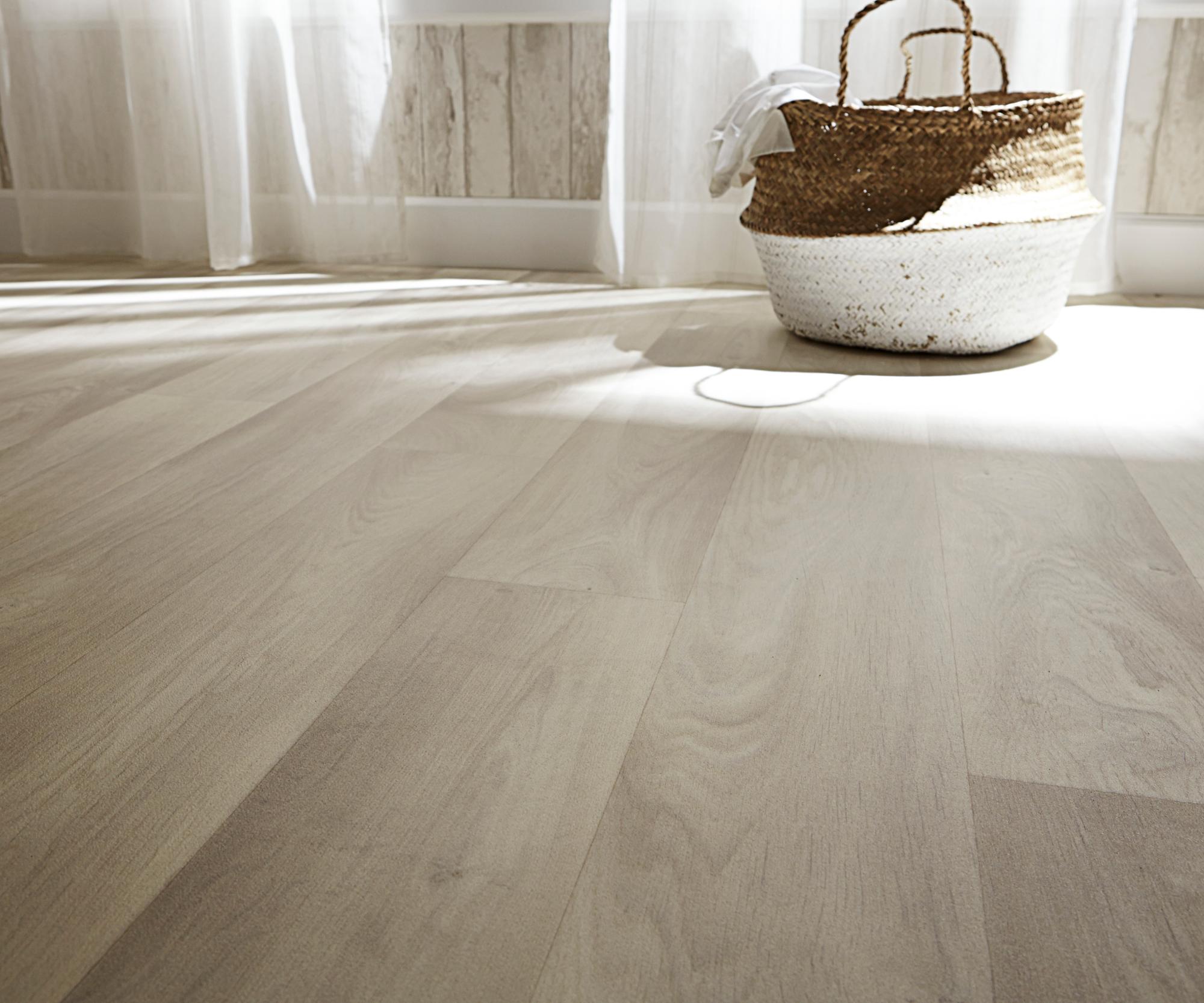 Sol PVC bois blanchi lames blanches Zen l.4 m | Leroy Merlin